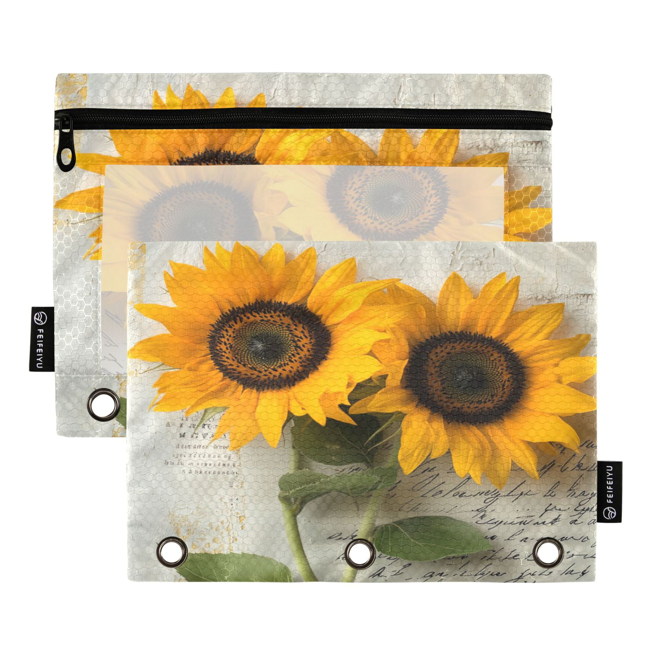 2 Pack Flip Folders with Clear PVC Window Binder Pouches 3-Ring Binder ...