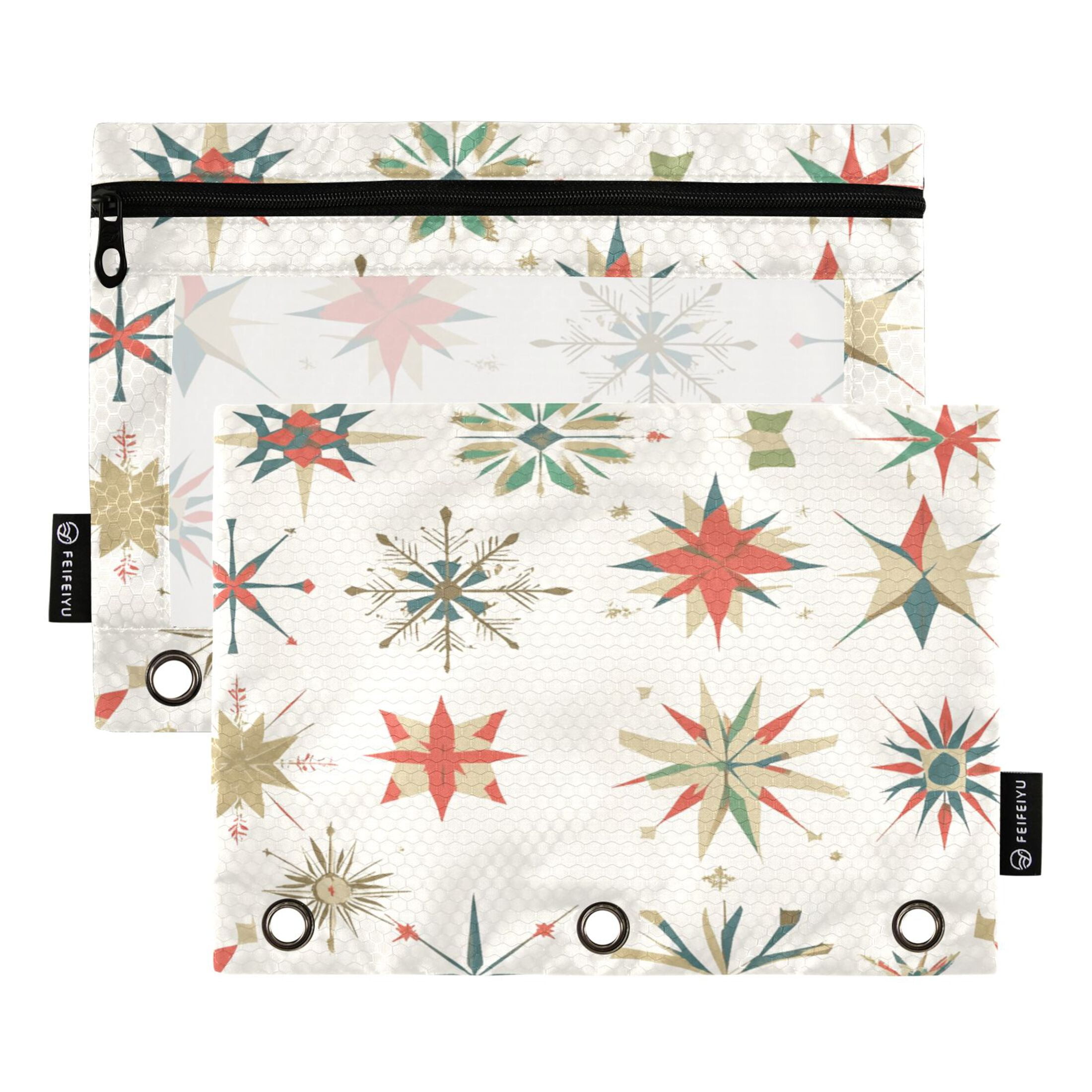 2 Pack Flip Folders with Clear PVC Window Binder Pouches 3-Ring Binder ...