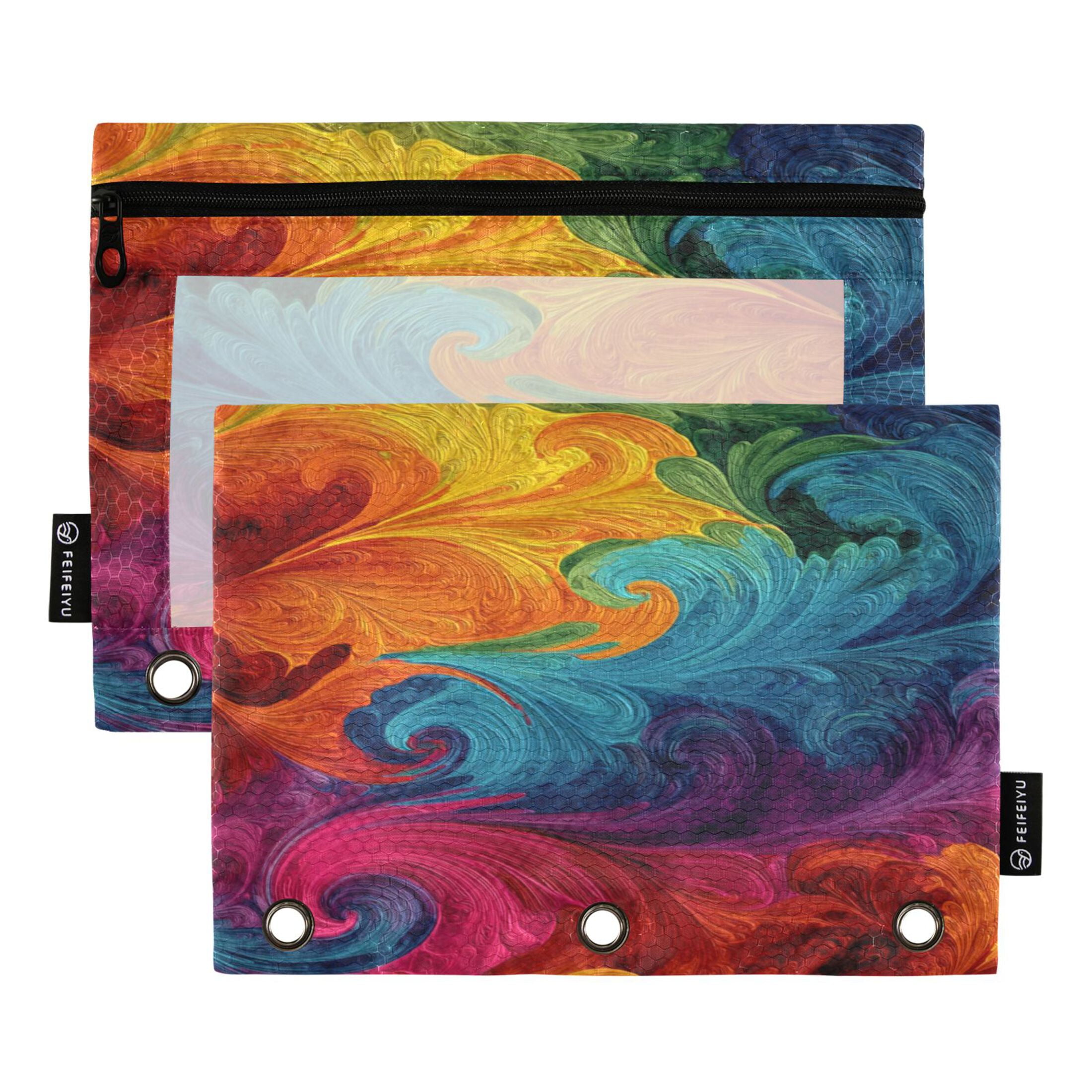 2 Pack Flip Folders with Clear PVC Window Binder Pouches 3-Ring Binder ...