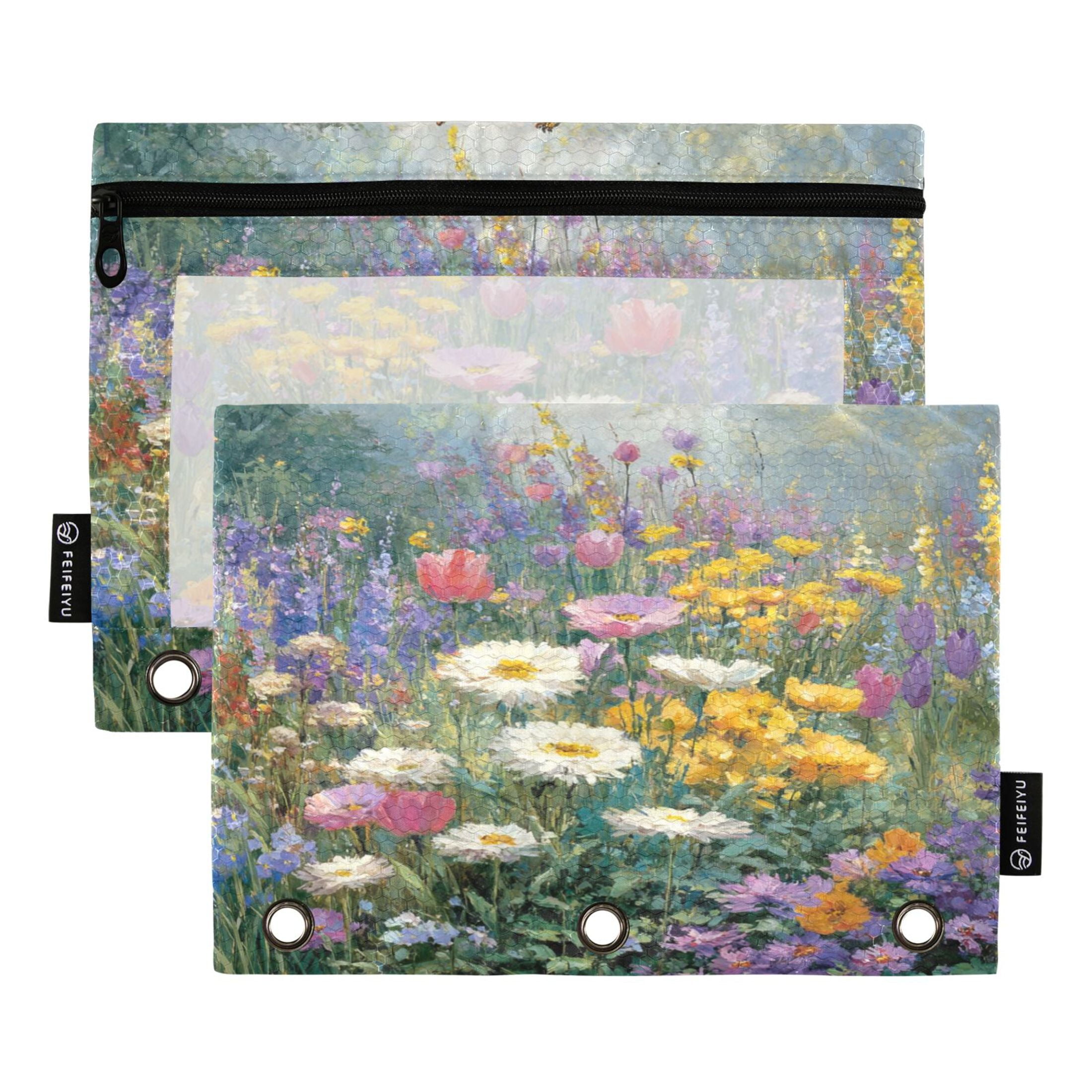 2 Pack Flip Folders with Clear PVC Window Binder Pouches 3-Ring Binder ...