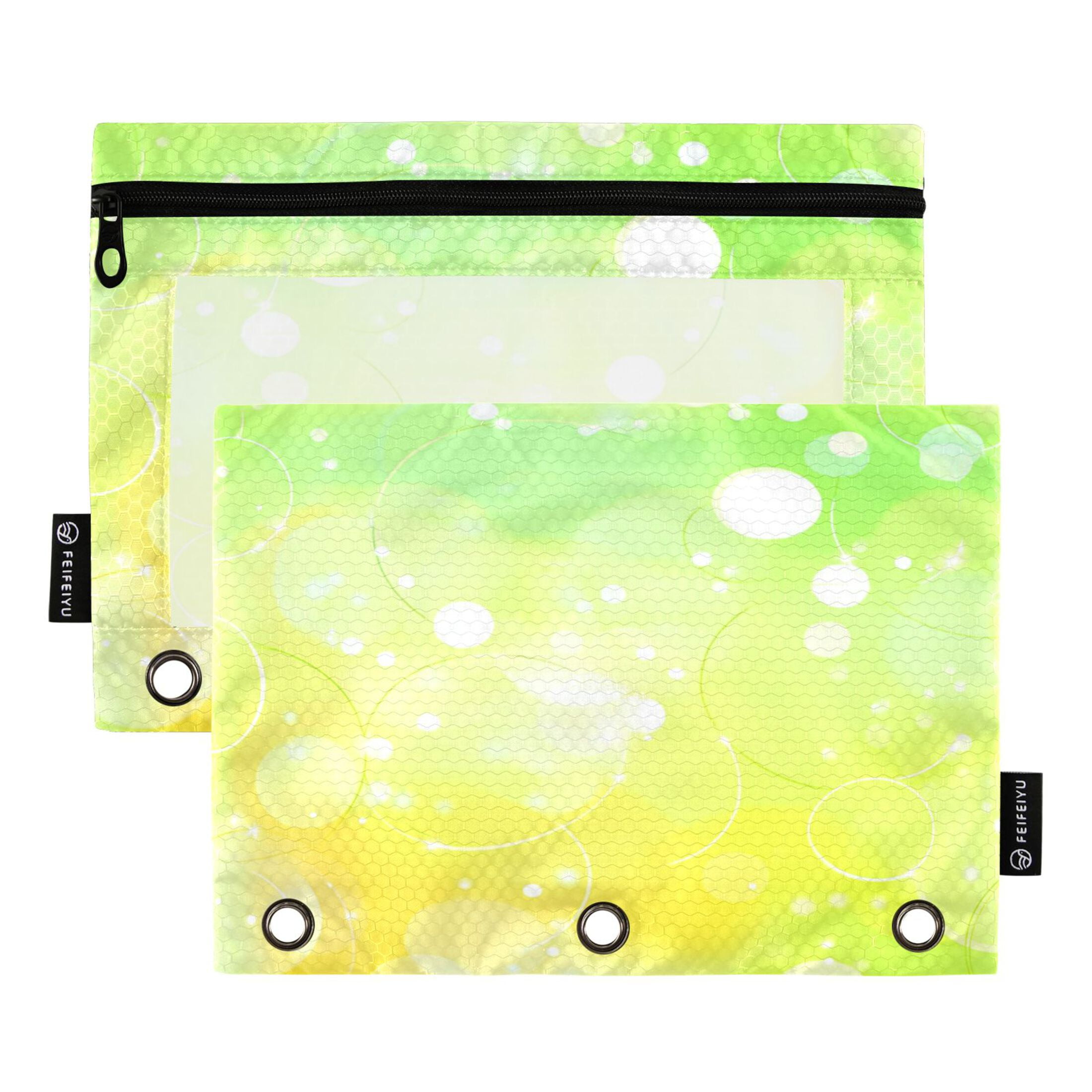 2 Pack Flip Folders with Clear PVC Window Binder Pouches 3-Ring Binder ...