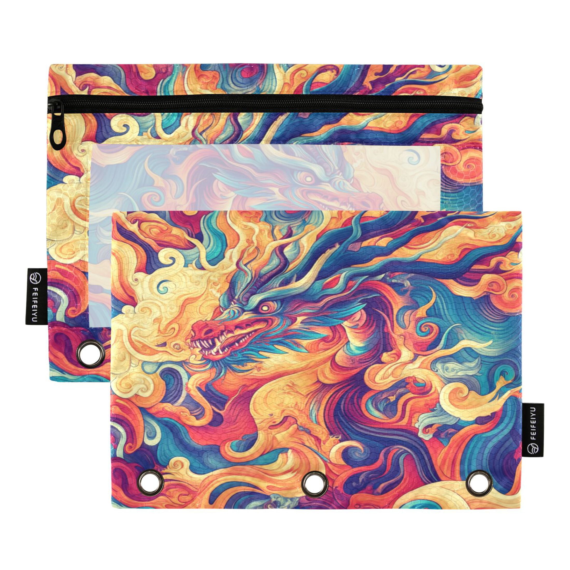 2 Pack Flip Folders with Clear PVC Window Binder Pouches 3-Ring Binder ...