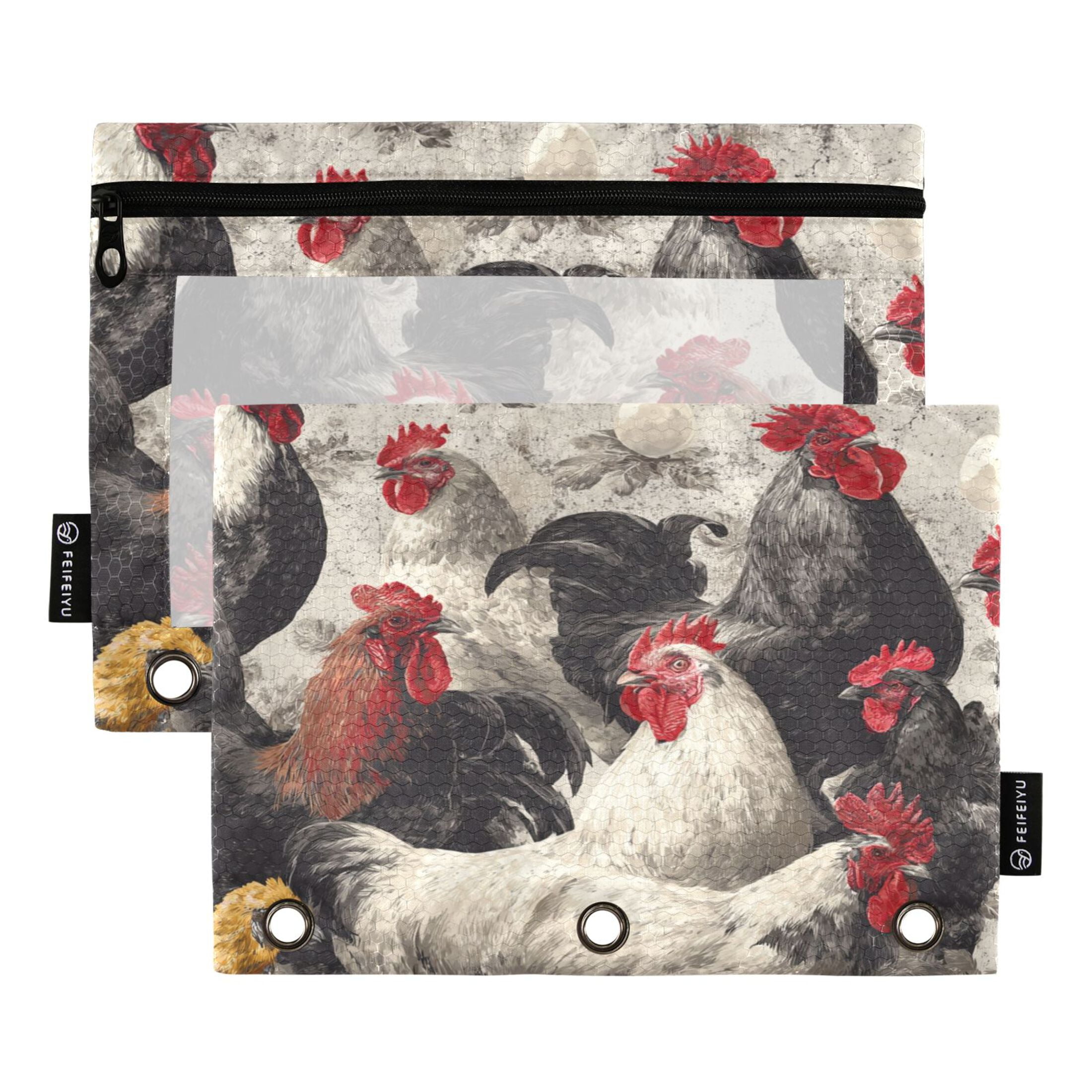 2 Pack Flip Folders with Clear PVC Window Binder Pouches 3-Ring Binder ...