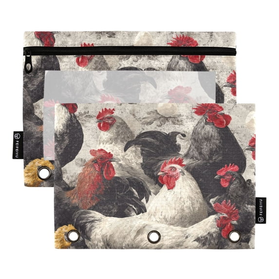 2 Pack Flip Folders with Clear PVC Window Binder Pouches 3-Ring Binder ...