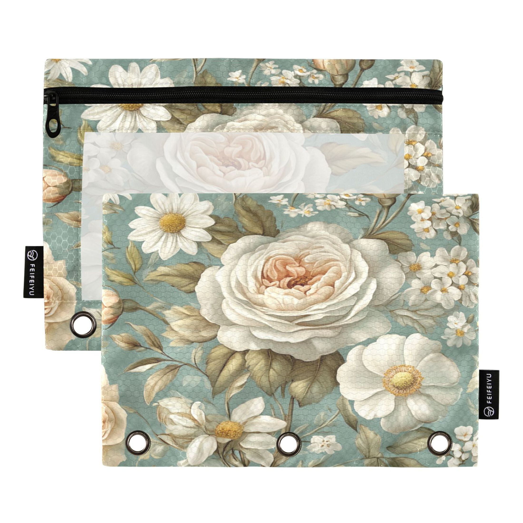 2 Pack Flip Folders with Clear PVC Window Binder Pouches 3-Ring Binder ...