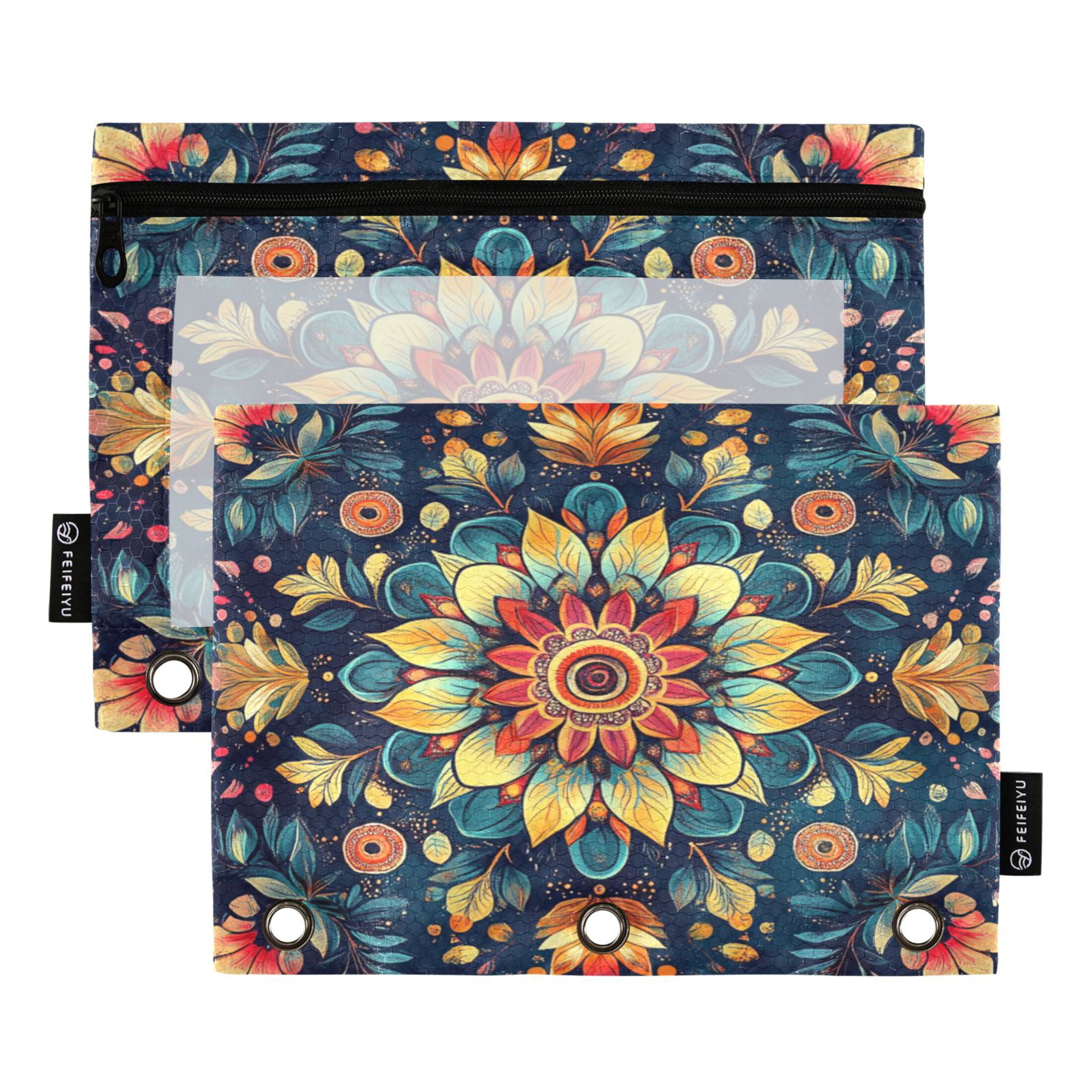 2 Pack Flip Folders with Clear PVC Window Binder Pouches 3-Ring Binder ...