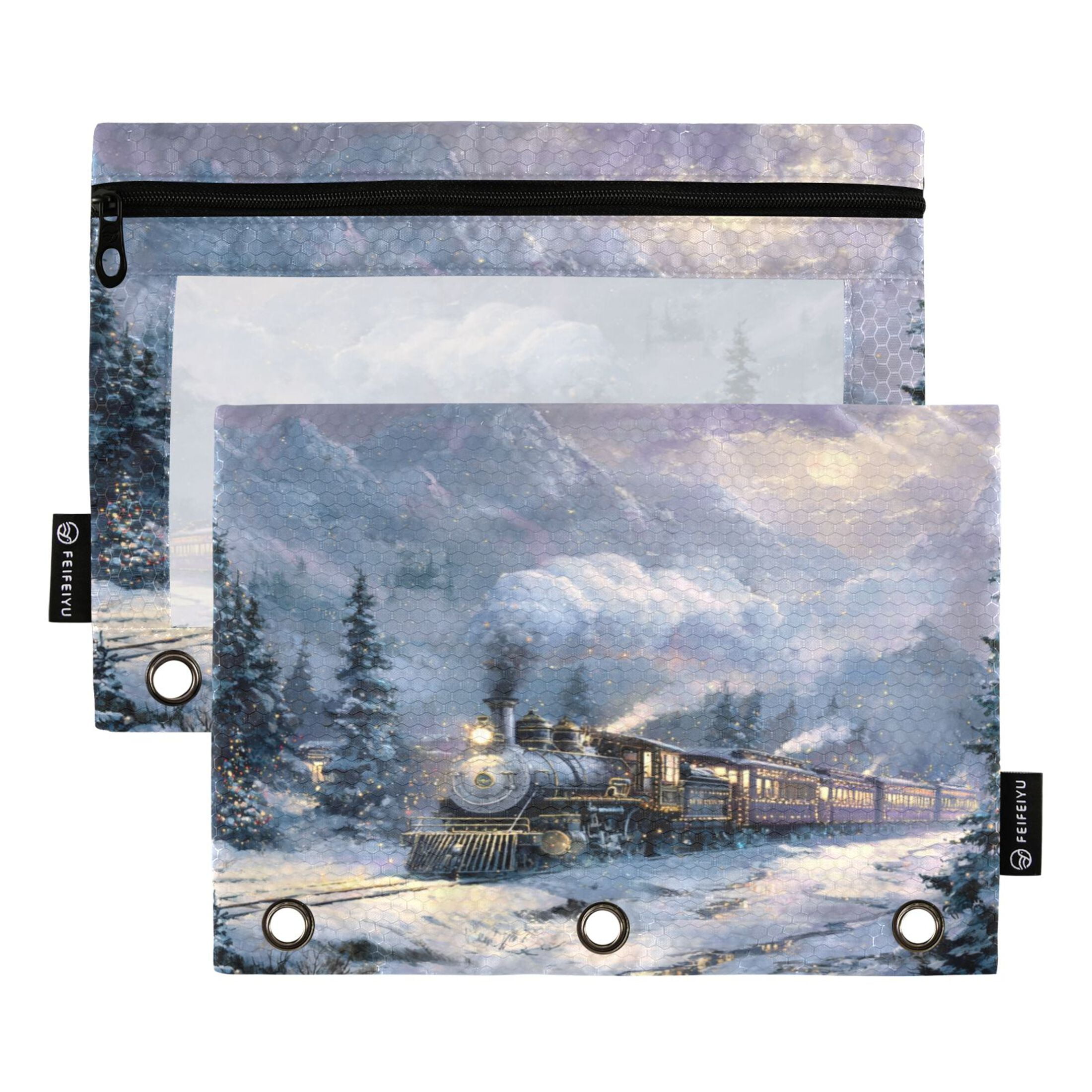 2 Pack Flip Folders with Clear PVC Window Binder Pouches 3-Ring Binder ...