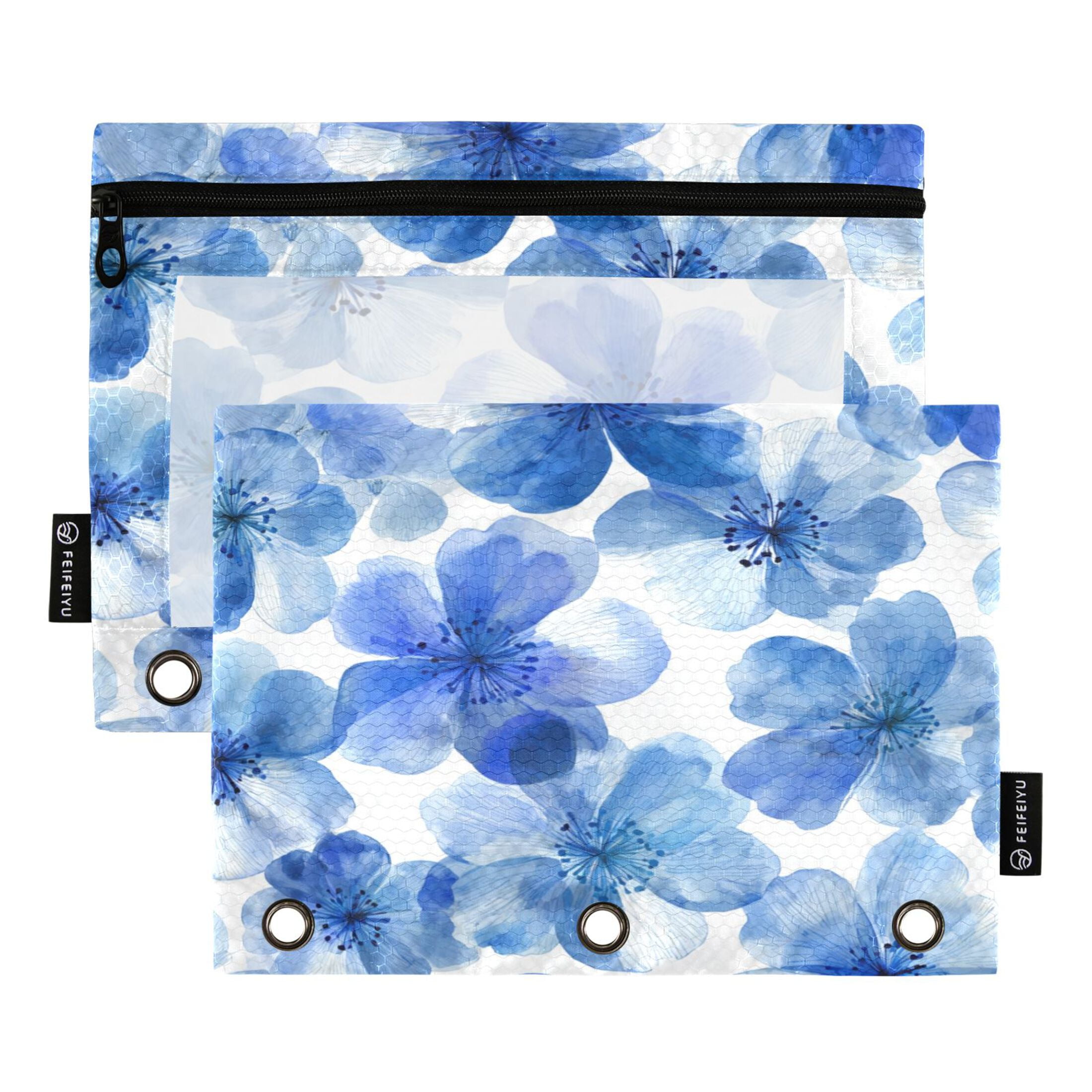 2 Pack Flip Folders with Clear PVC Window Binder Pouches 3-Ring Binder ...
