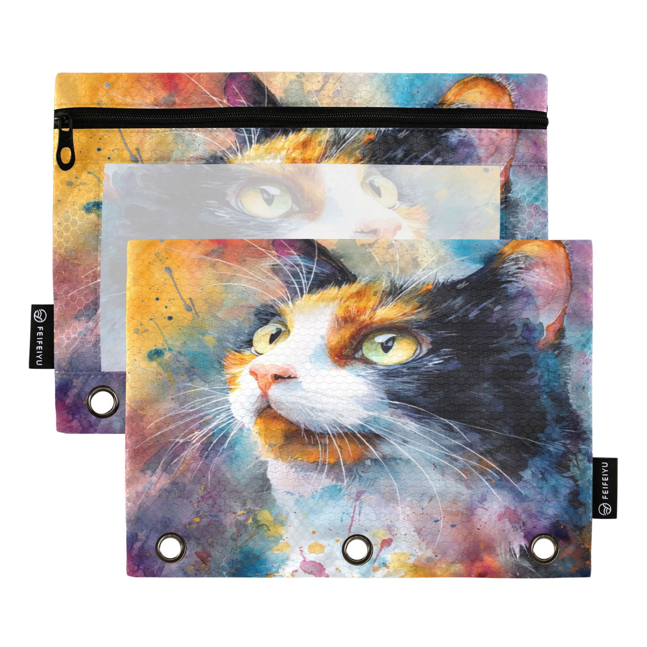 2 Pack Flip Folders with Clear PVC Window Binder Pouches 3-Ring Binder ...