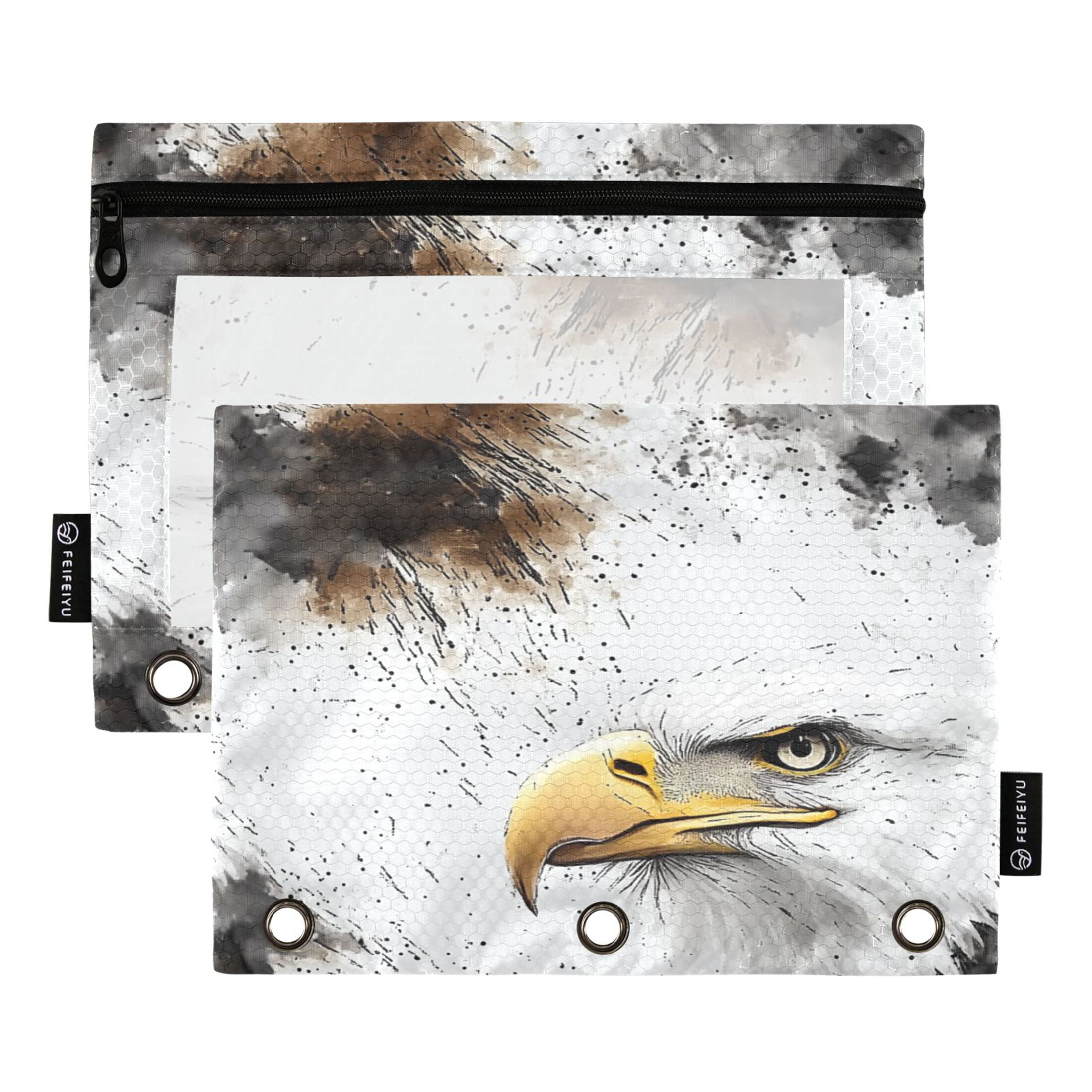 2 Pack Flip Folders with Clear PVC Window Binder Pouches 3-Ring Binder ...