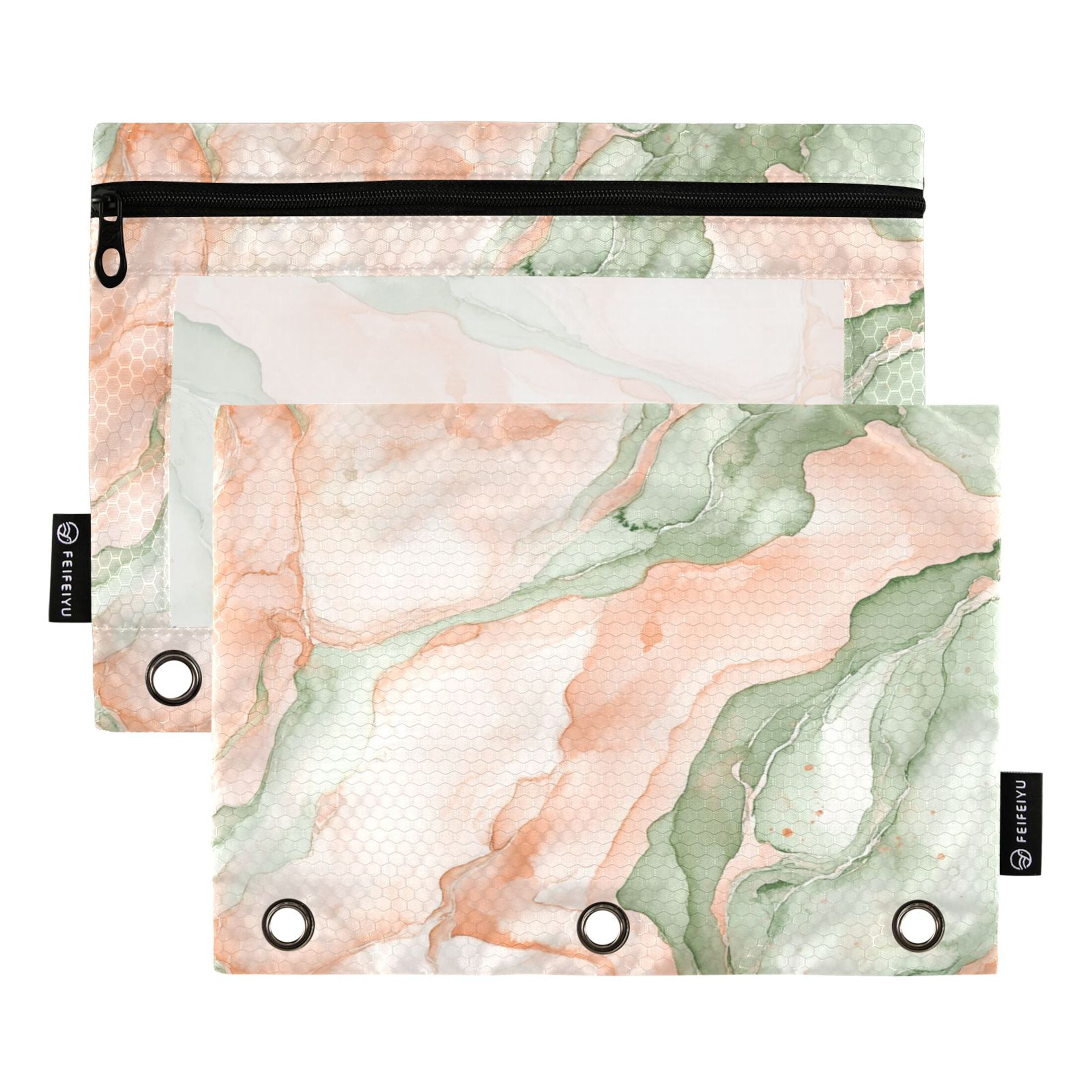 2 Pack Flip Folders with Clear PVC Window Binder Pouches 3-Ring Binder ...