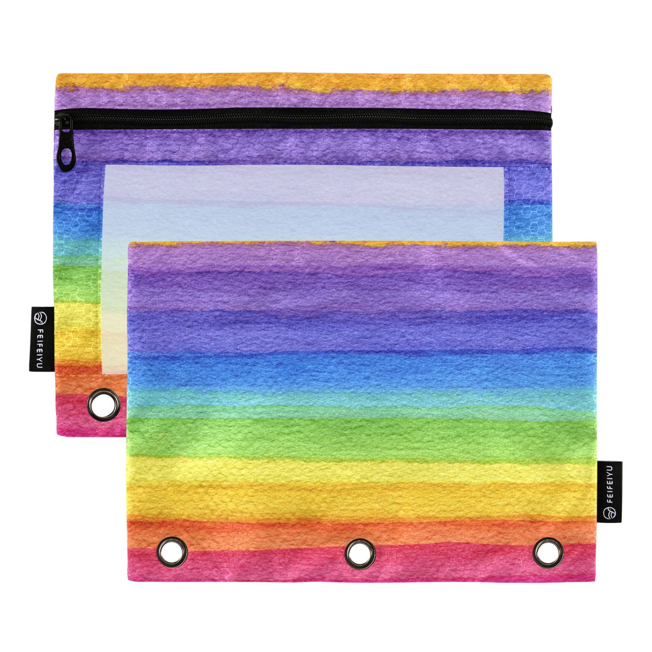2 Pack Flip Folders with Clear PVC Window Binder Pouches 3-Ring Binder ...