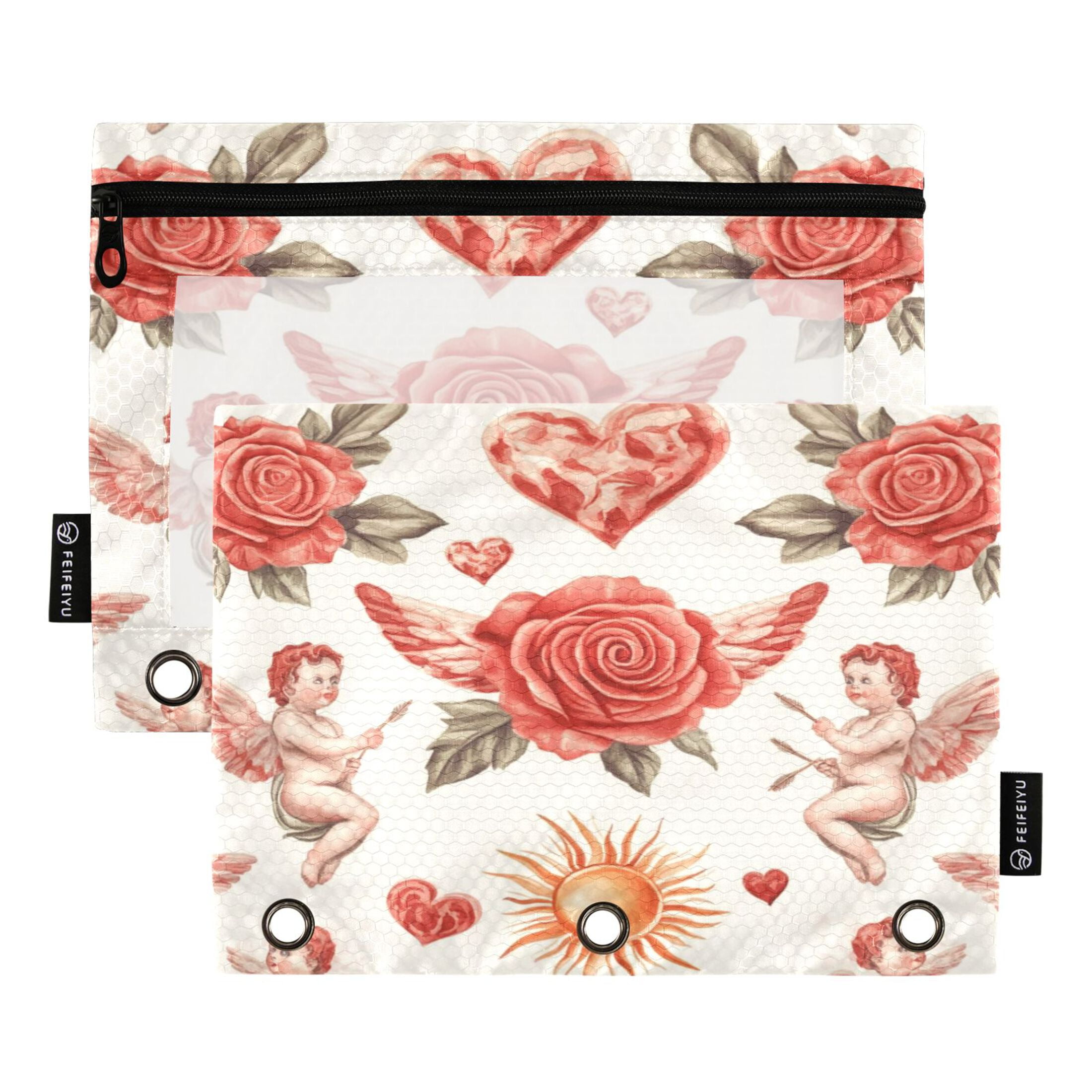 2 Pack Flip Folders with Clear PVC Window Binder Pouches 3-Ring Binder ...