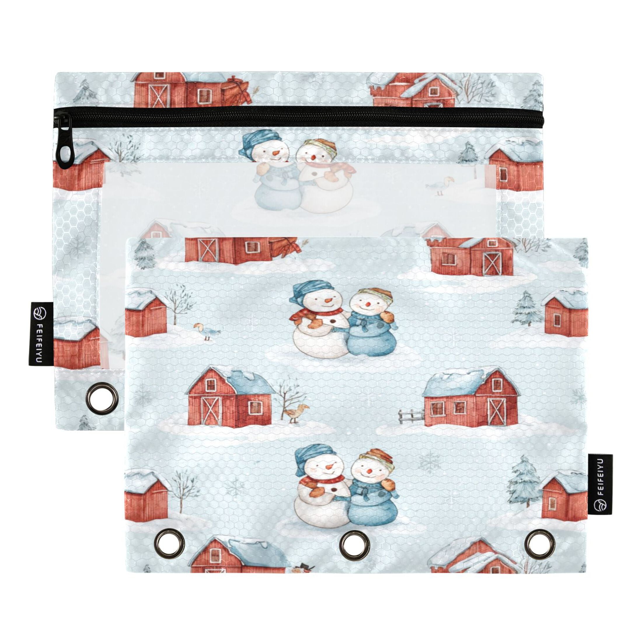 2 Pack Flip Folders with Clear PVC Window Binder Pouches 3-Ring Binder ...