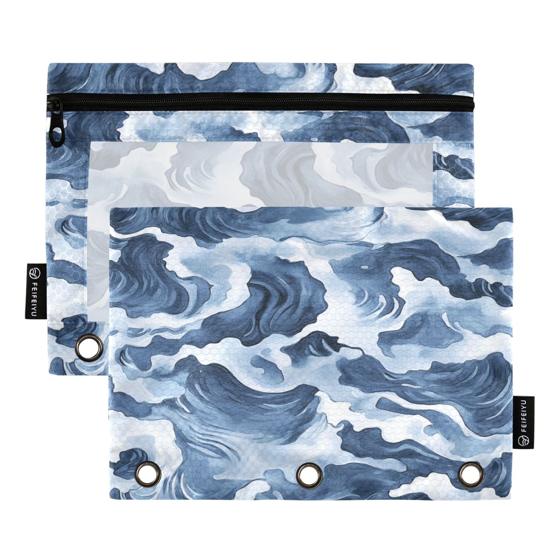 2 Pack Flip Folders with Clear PVC Window Binder Pouches 3-Ring Binder ...