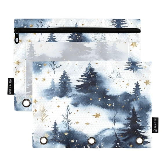 2 Pack Flip Folders with Clear PVC Window Binder Pouches 3-Ring Binder ...