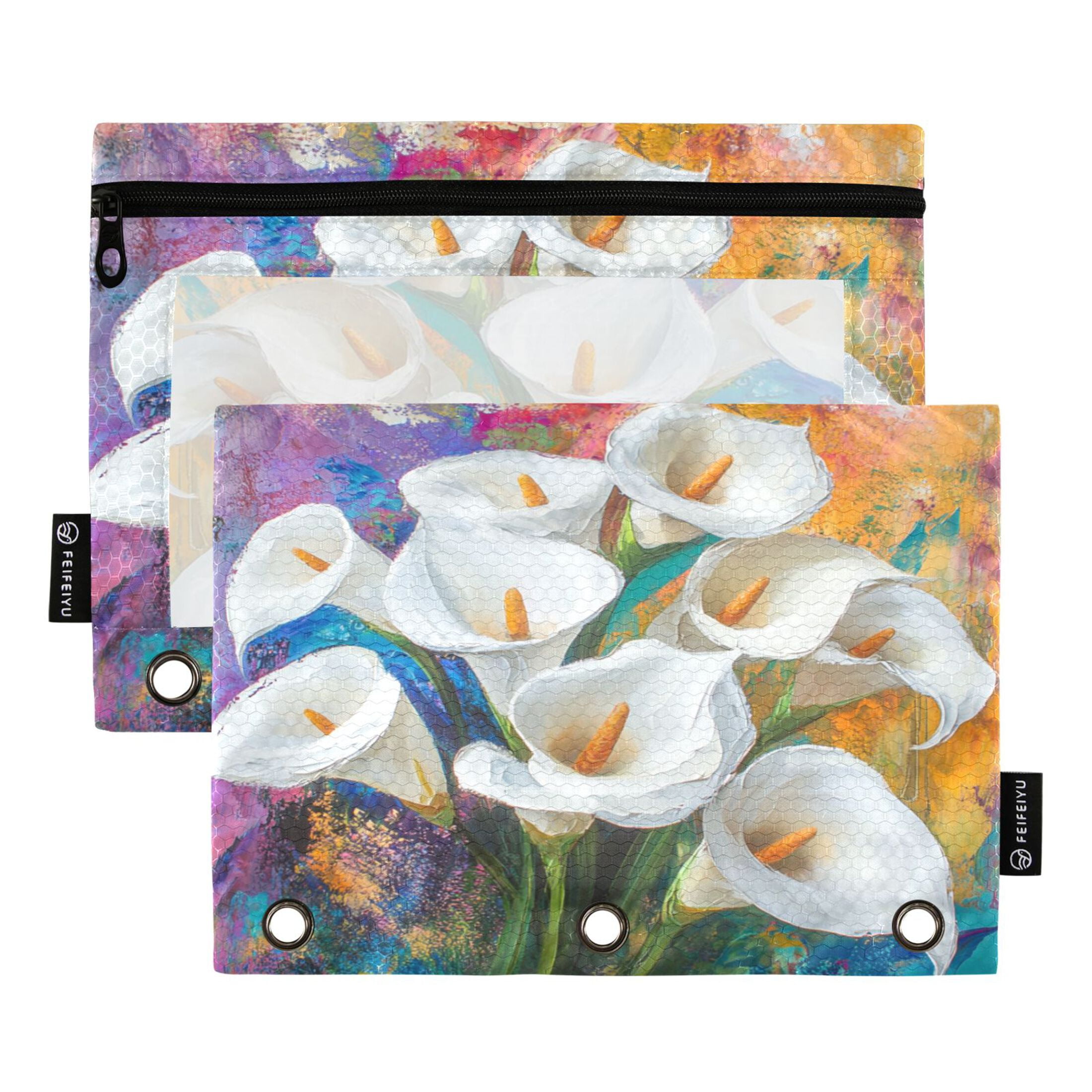 2 Pack Flip Folders with Clear PVC Window Binder Pouches 3-Ring Binder ...