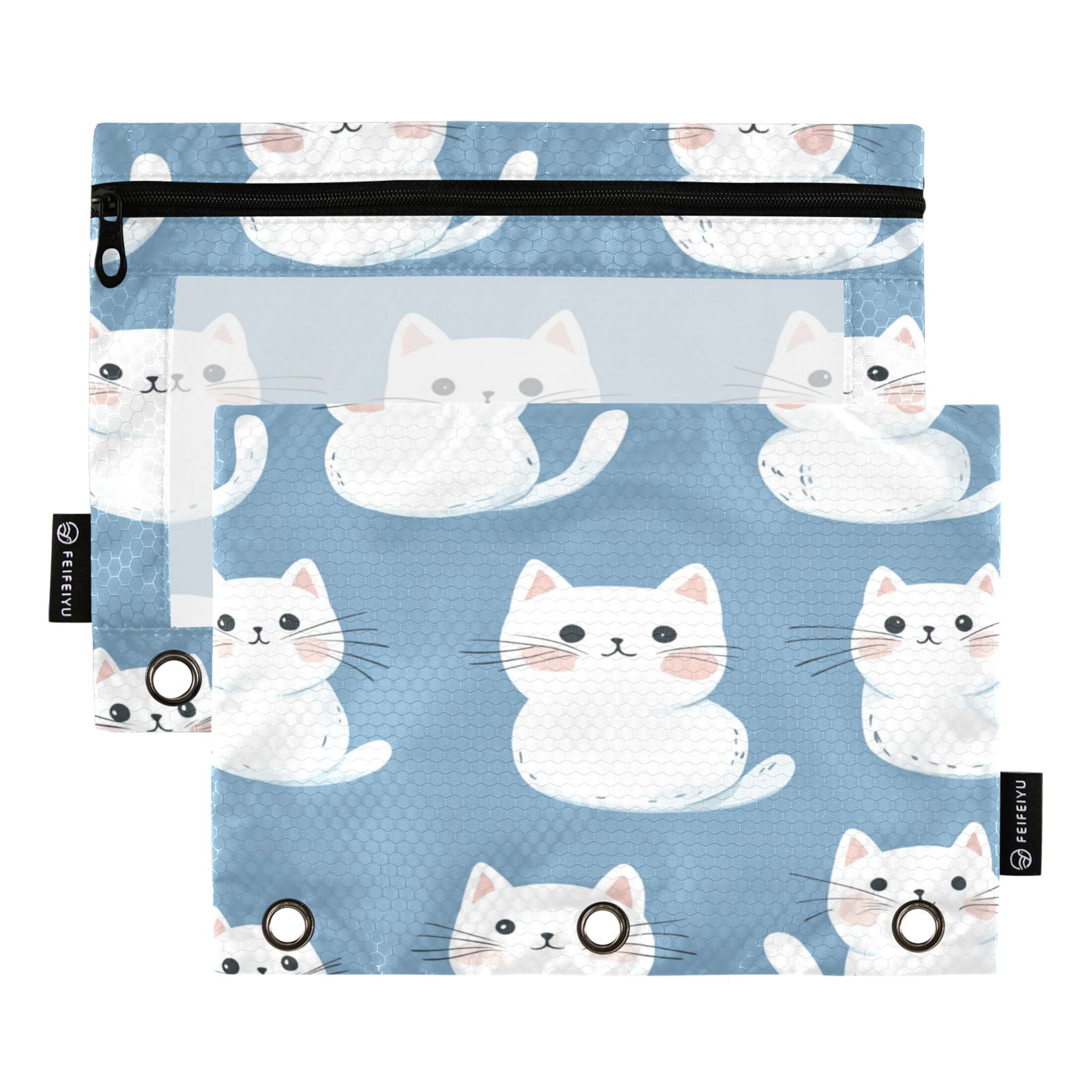 2 Pack Flip Folders with Clear PVC Window Binder Pouches 3-Ring Binder ...