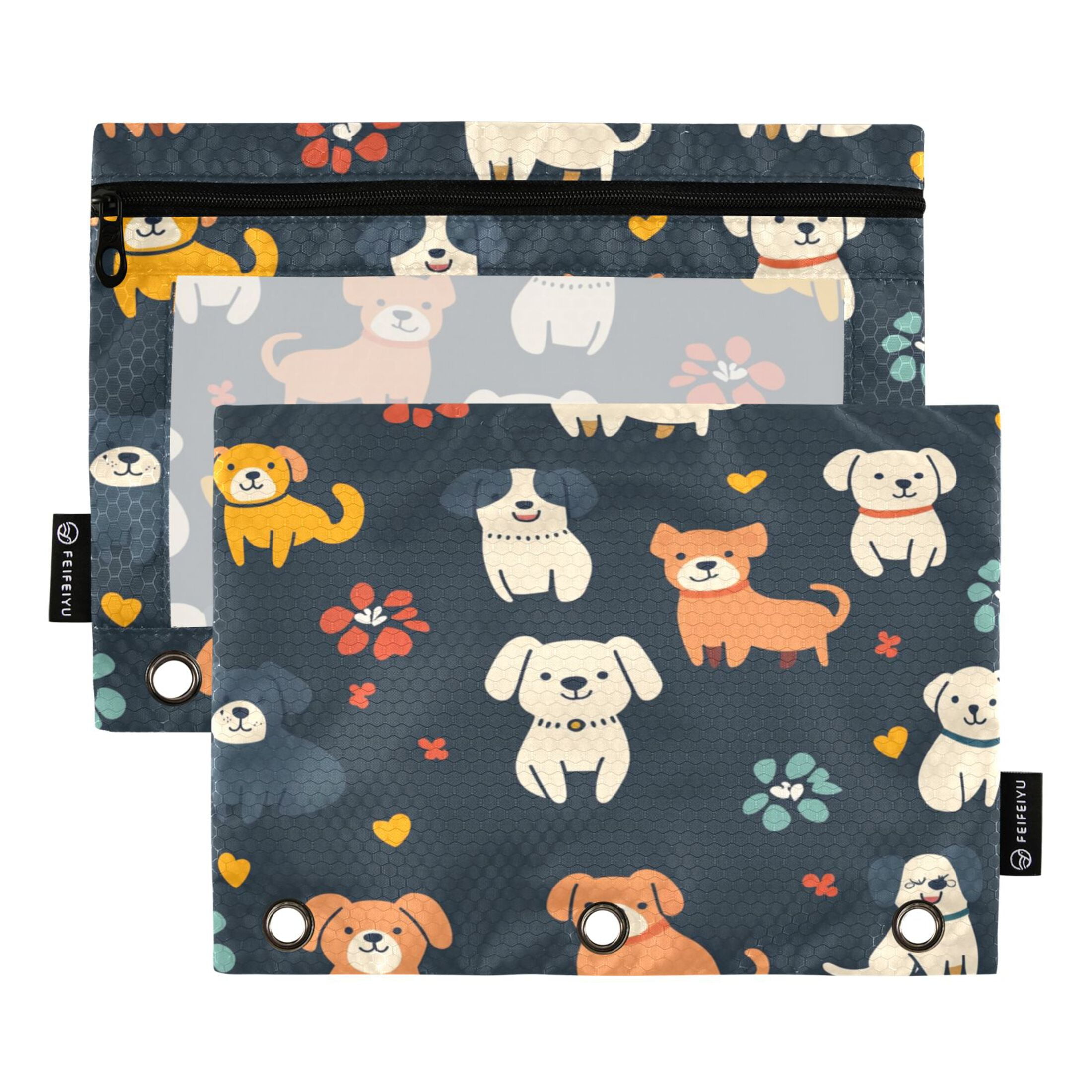 2 Pack Flip Folders with Clear PVC Window Binder Pouches 3-Ring Binder ...