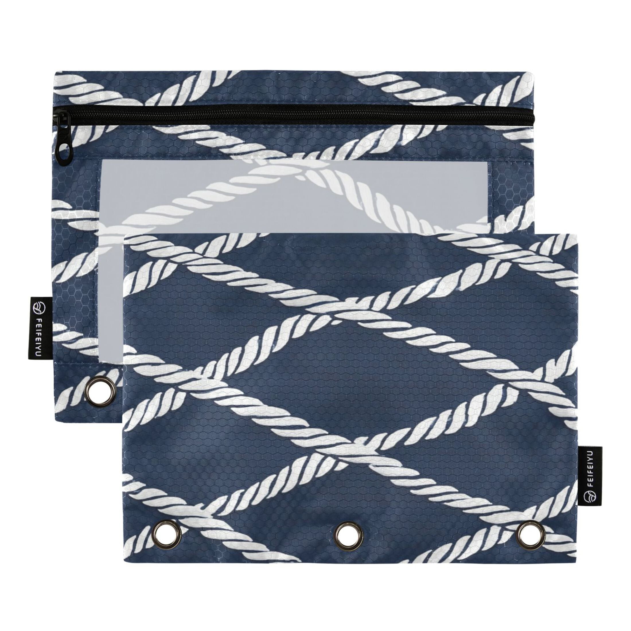 2 Pack Flip Folders with Clear PVC Window Binder Pouches 3-Ring Binder ...