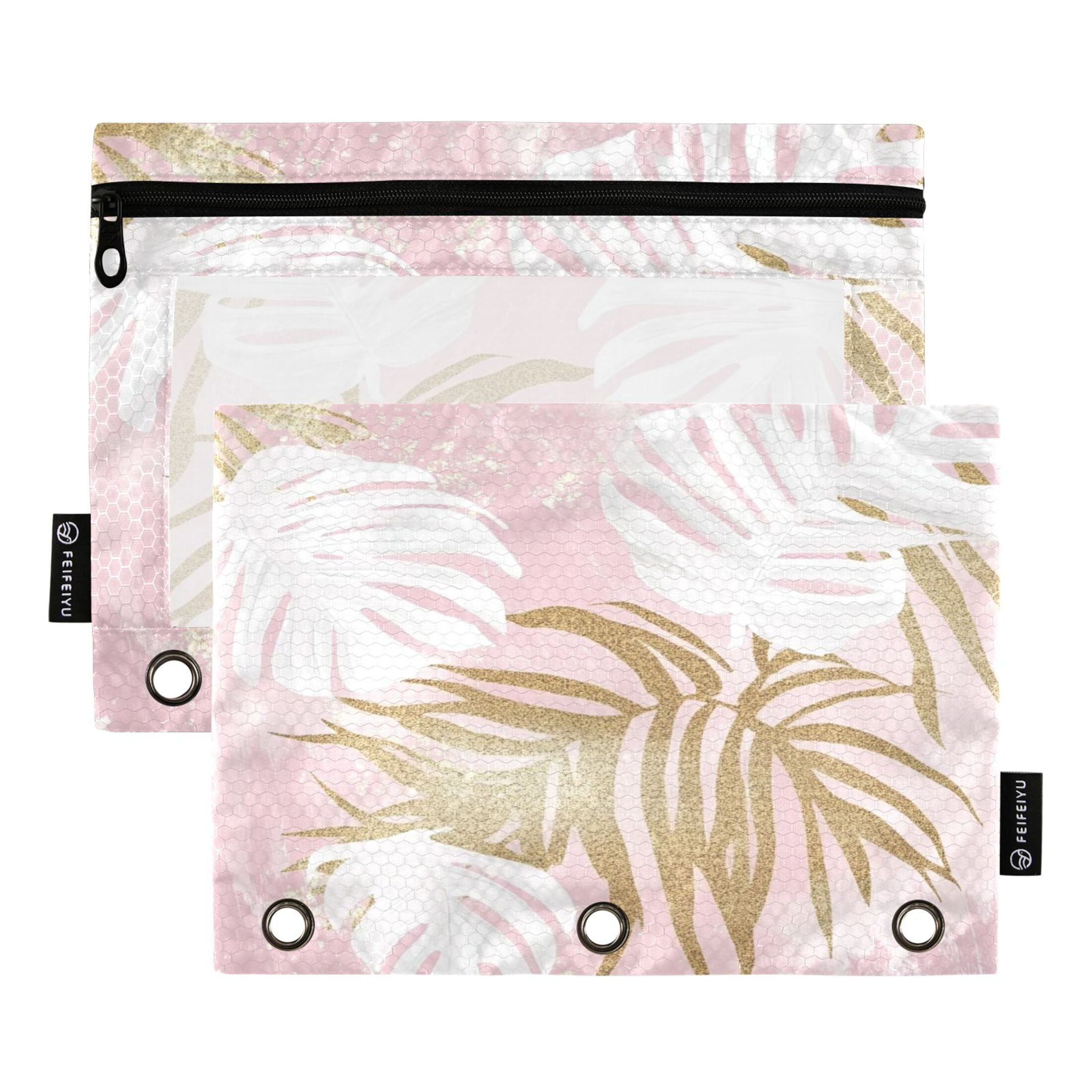 2 Pack Flip Folders with Clear PVC Window Binder Pouches 3-Ring Binder ...