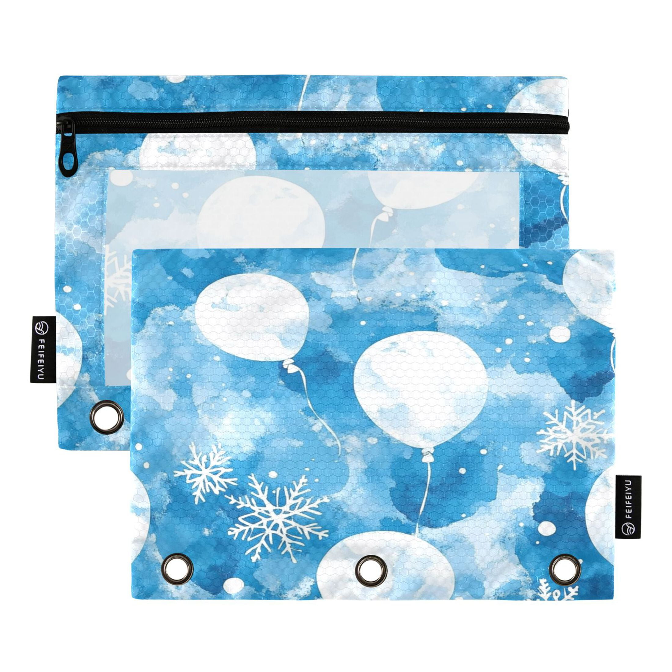 2 Pack Flip Folders with Clear PVC Window Binder Pouches 3-Ring Binder ...