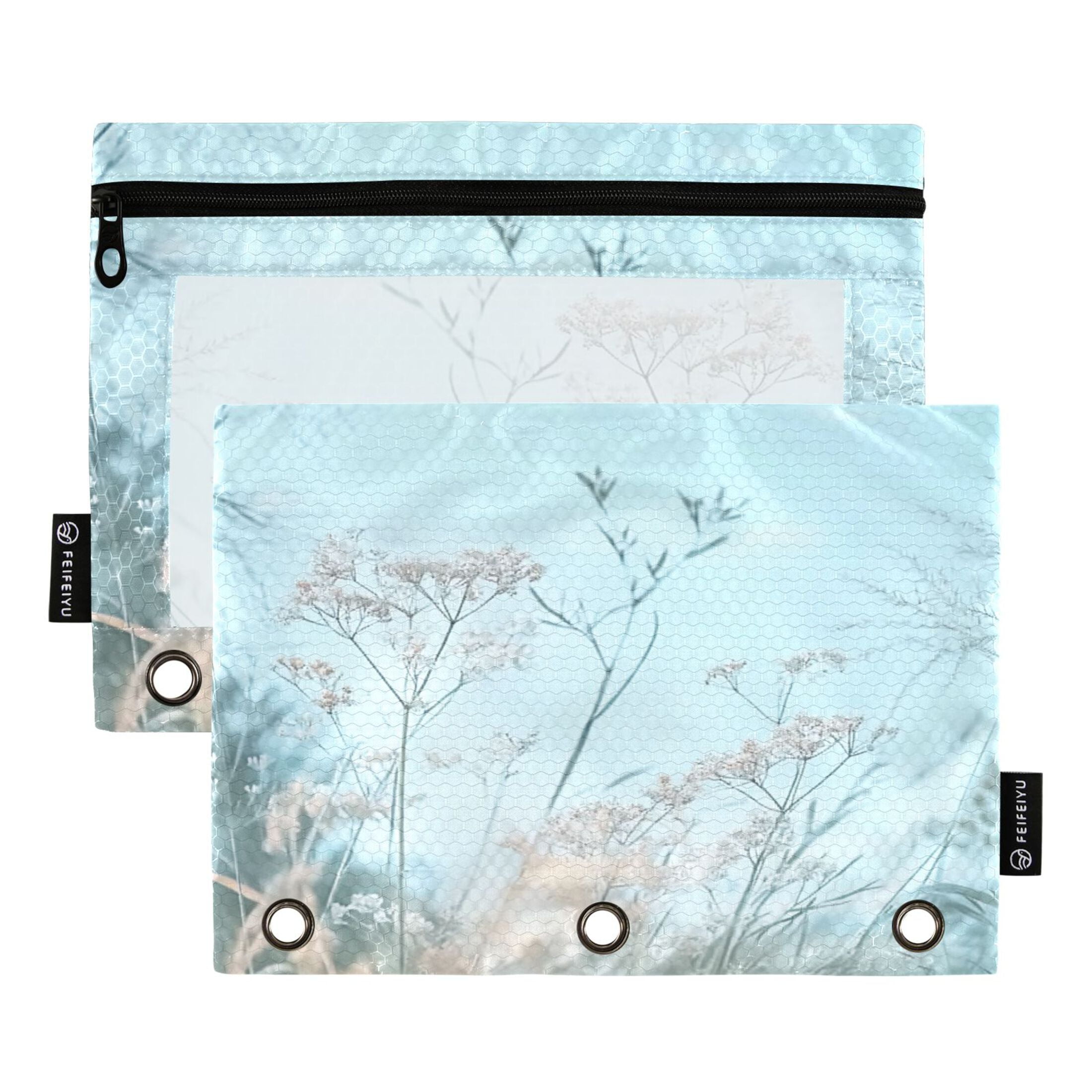 2 Pack Flip Folders with Clear PVC Window Binder Pouches 3-Ring Binder ...