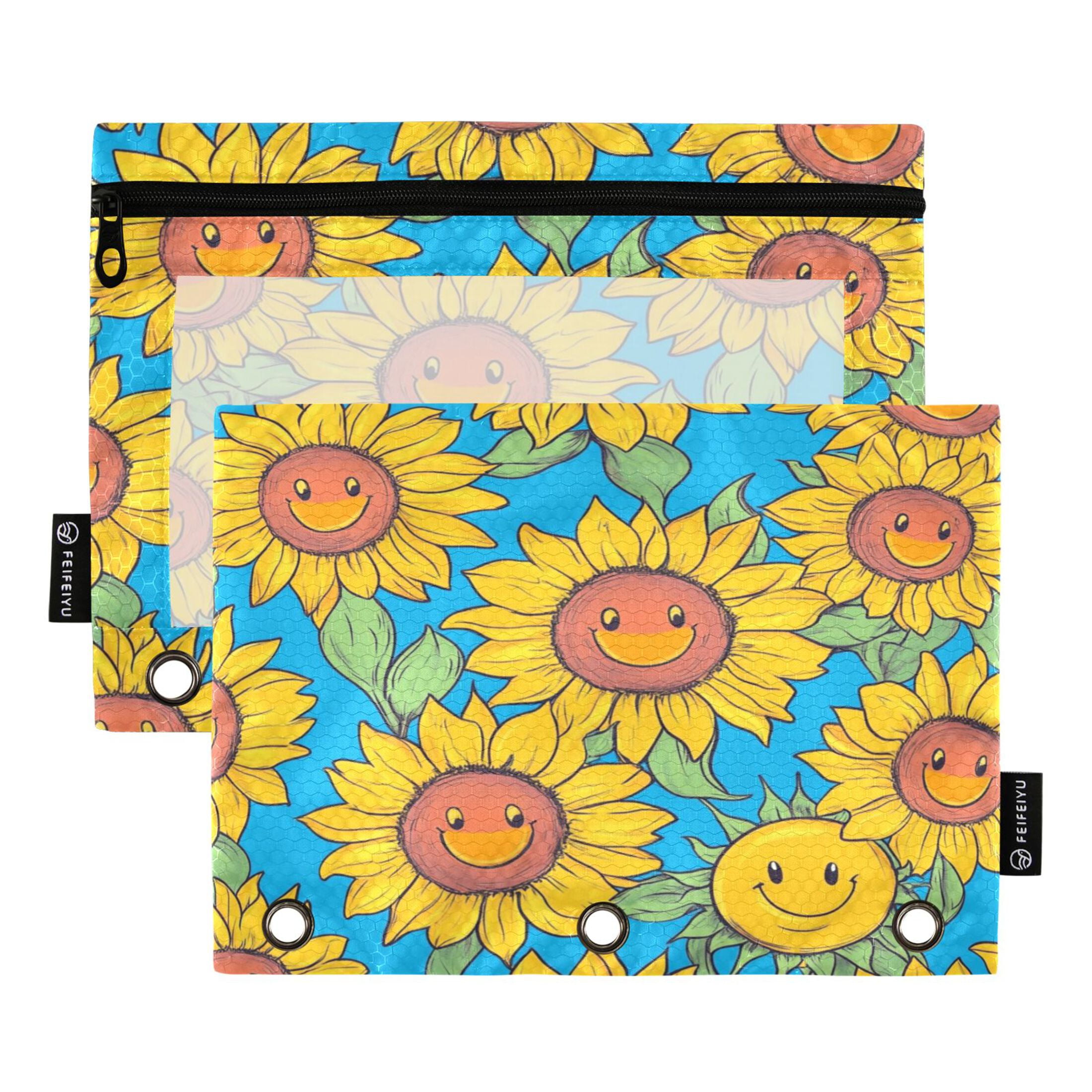 2 Pack Flip Folders with Clear PVC Window Binder Pouches 3-Ring Binder ...