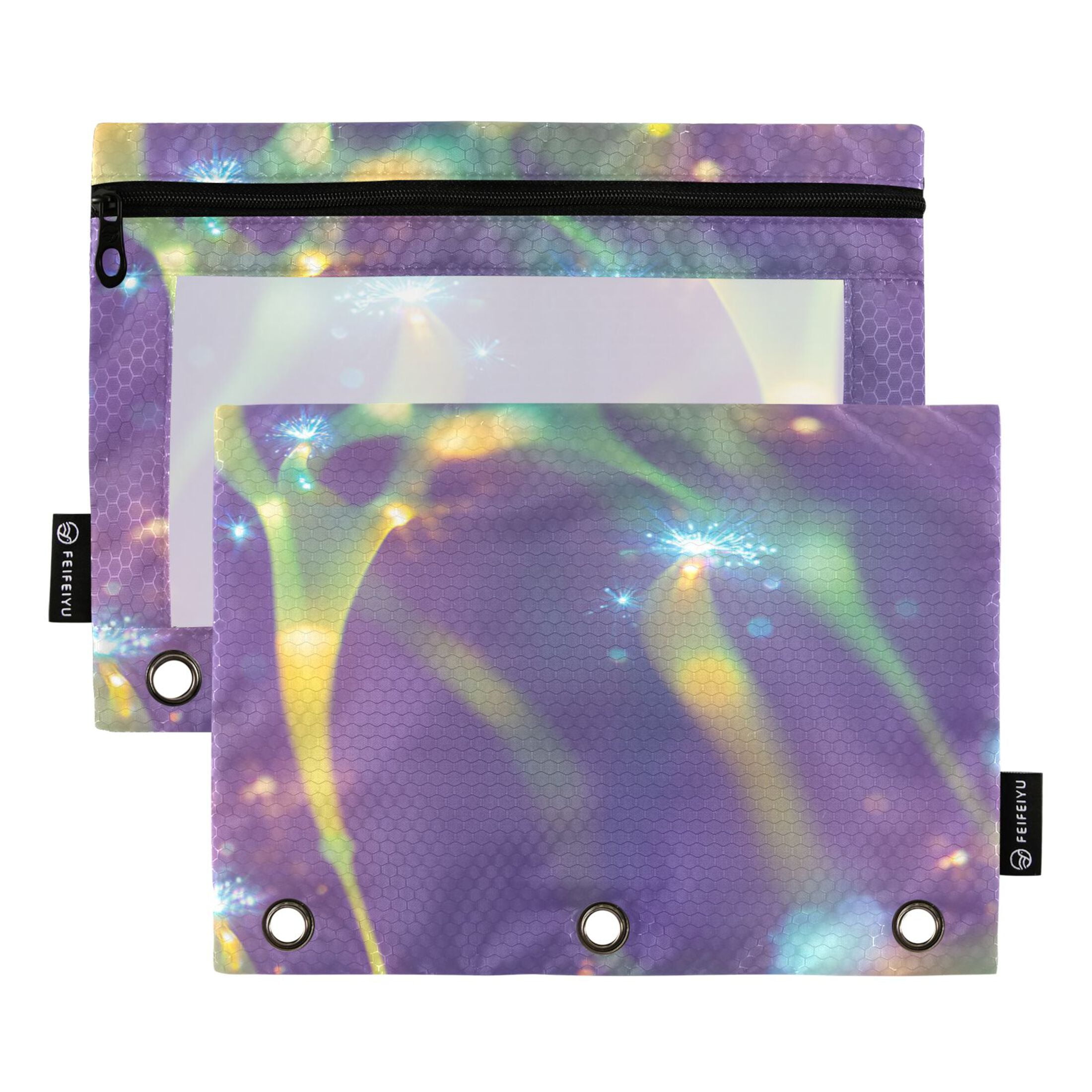 2 Pack Flip Folders with Clear PVC Window Binder Pouches 3-Ring Binder ...