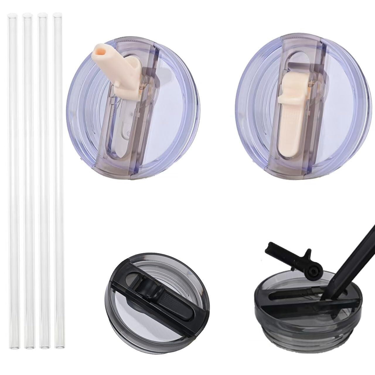 2 Pack Flip Straw Lid Leak Proof Lid Replacement Fit for 40 oz Stanley ...