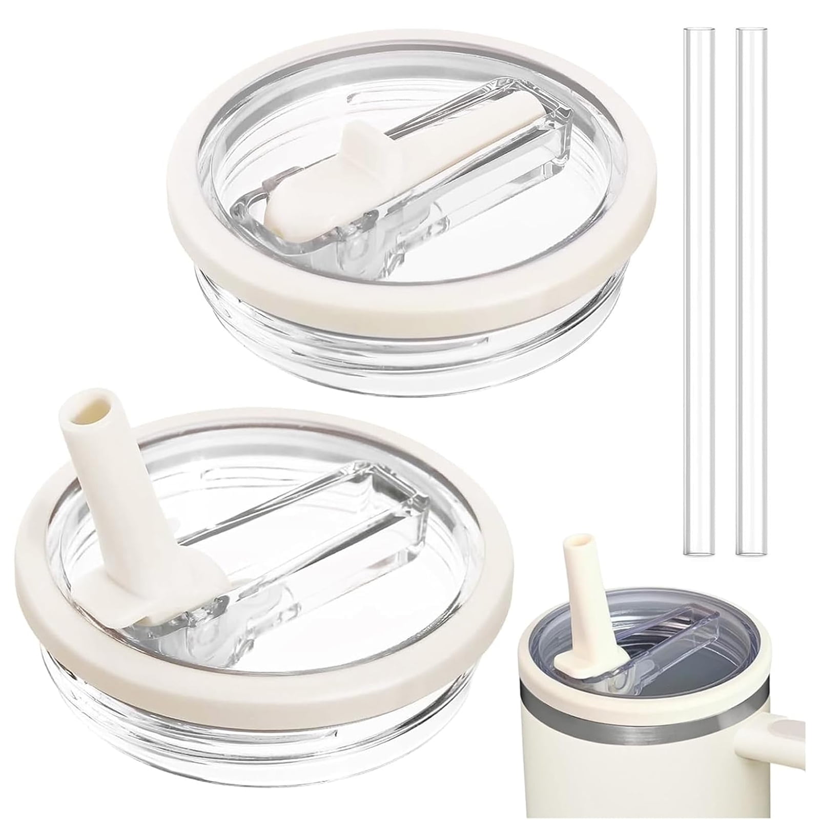 Annvchi 2 Pack Flip Straw Lid Replacement for Stanley 40 oz Tumbler ...