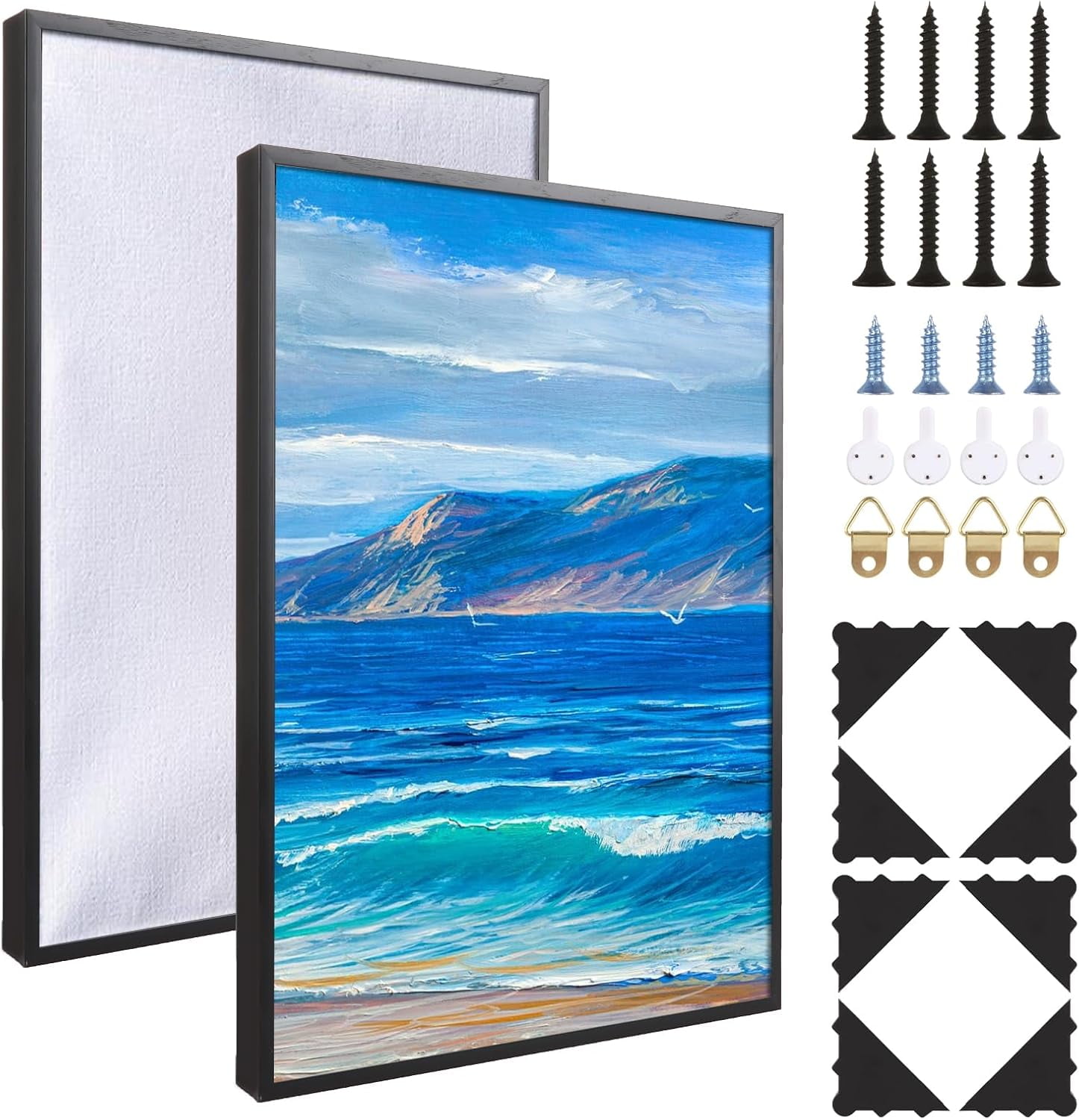 2 Pack Floater Frame for 12x16 Inch Canvas Painting, Solid Floating ...
