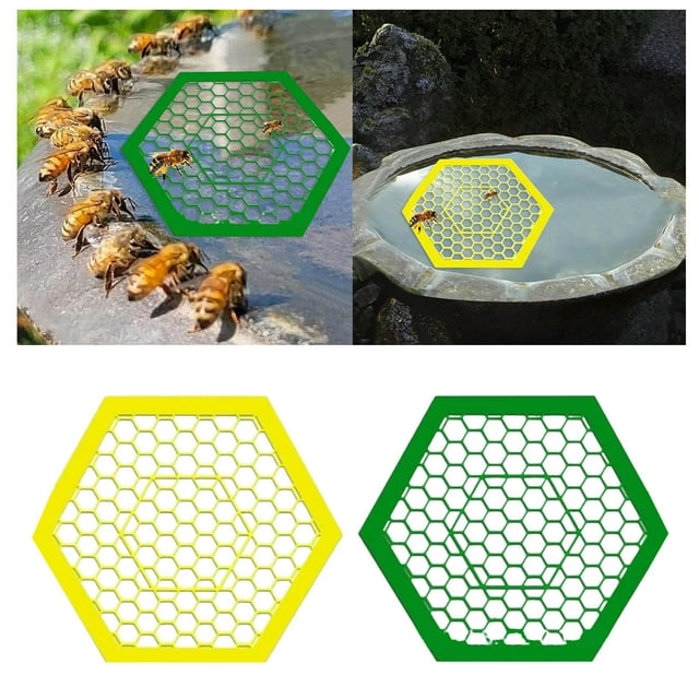 2 Pack Floating Bee Island, 7.1 Inch Bee Watering Station, Bee Bath Bee ...