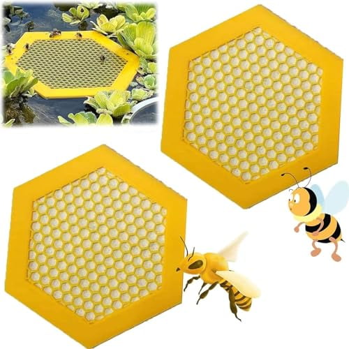 2 Pack Floating Bee Island Use for Bee Cups for Garden, Colorful Bee ...