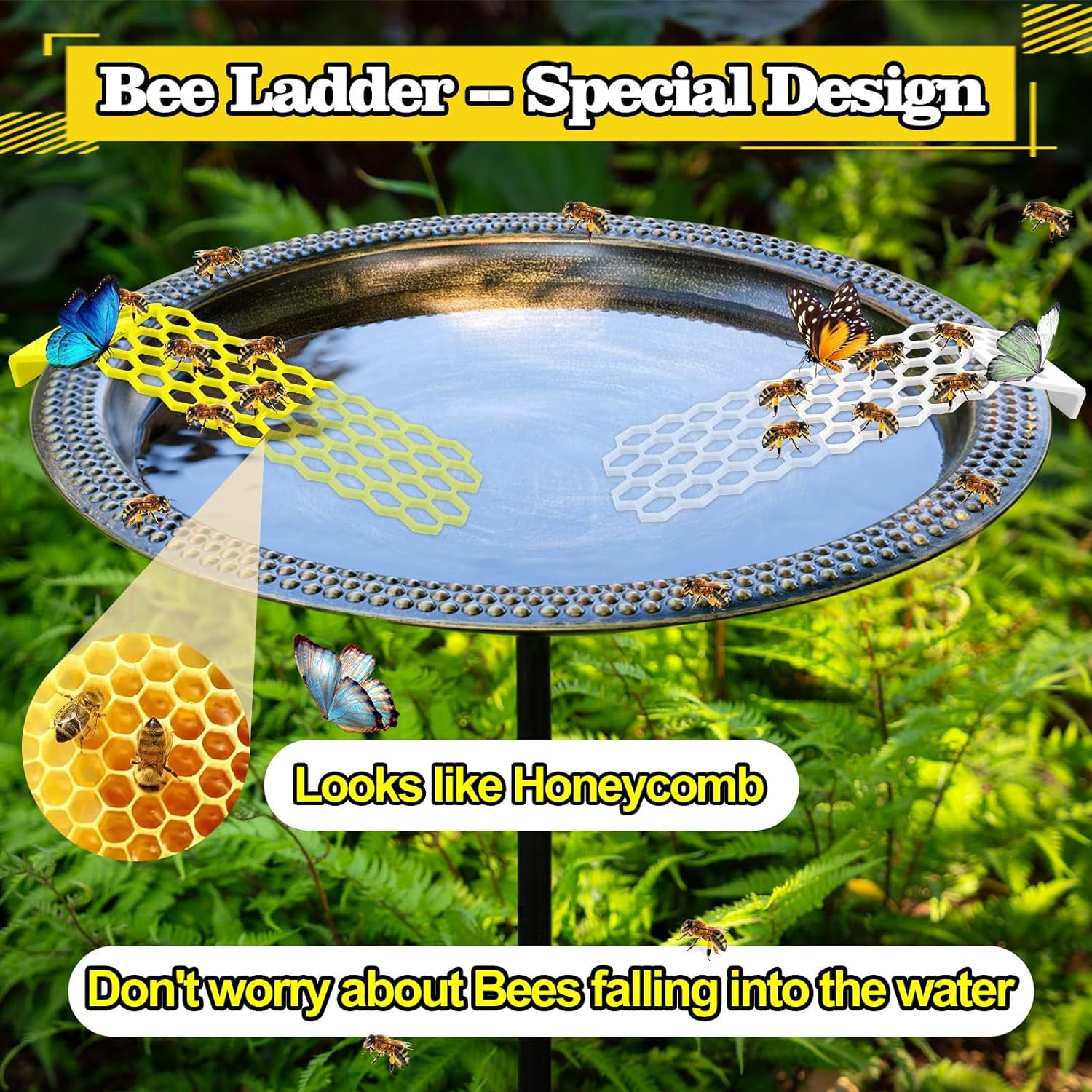 2 Pack Floating Bee Ladder Use for Bee Cups for Garden and Bird Baths ...