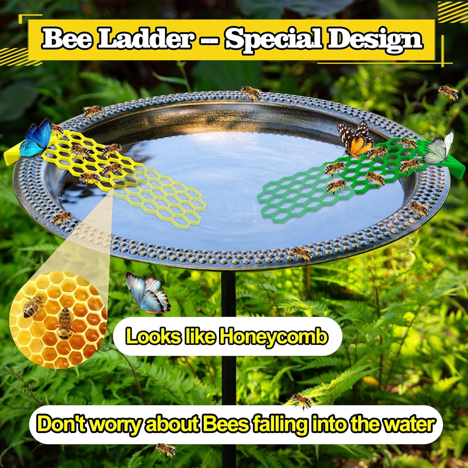 2 Pack Floating Bee Ladder Use for Bee Cups for Garden and Bird Baths ...