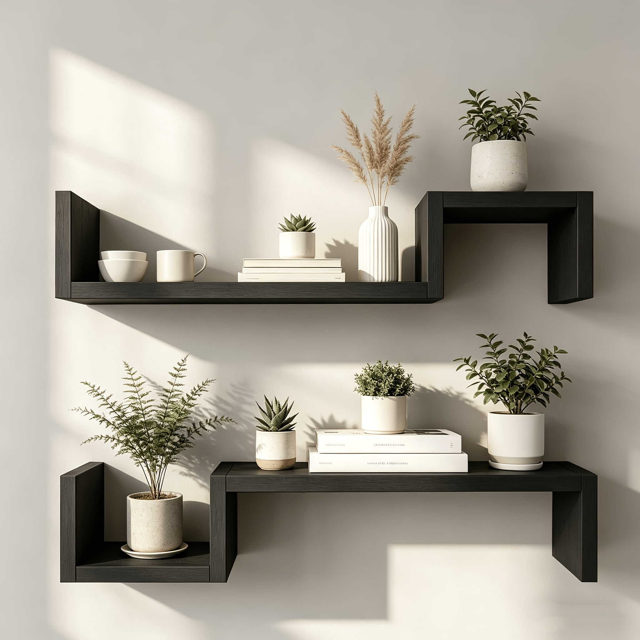2 Pack Floating Wall Shelves 22.8"×3.9"×4.72" Reinforced High Load ...