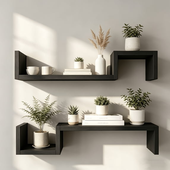 2 Pack Floating Wall Shelves 22.8"×3.9"×4.72" Reinforced High Load ...