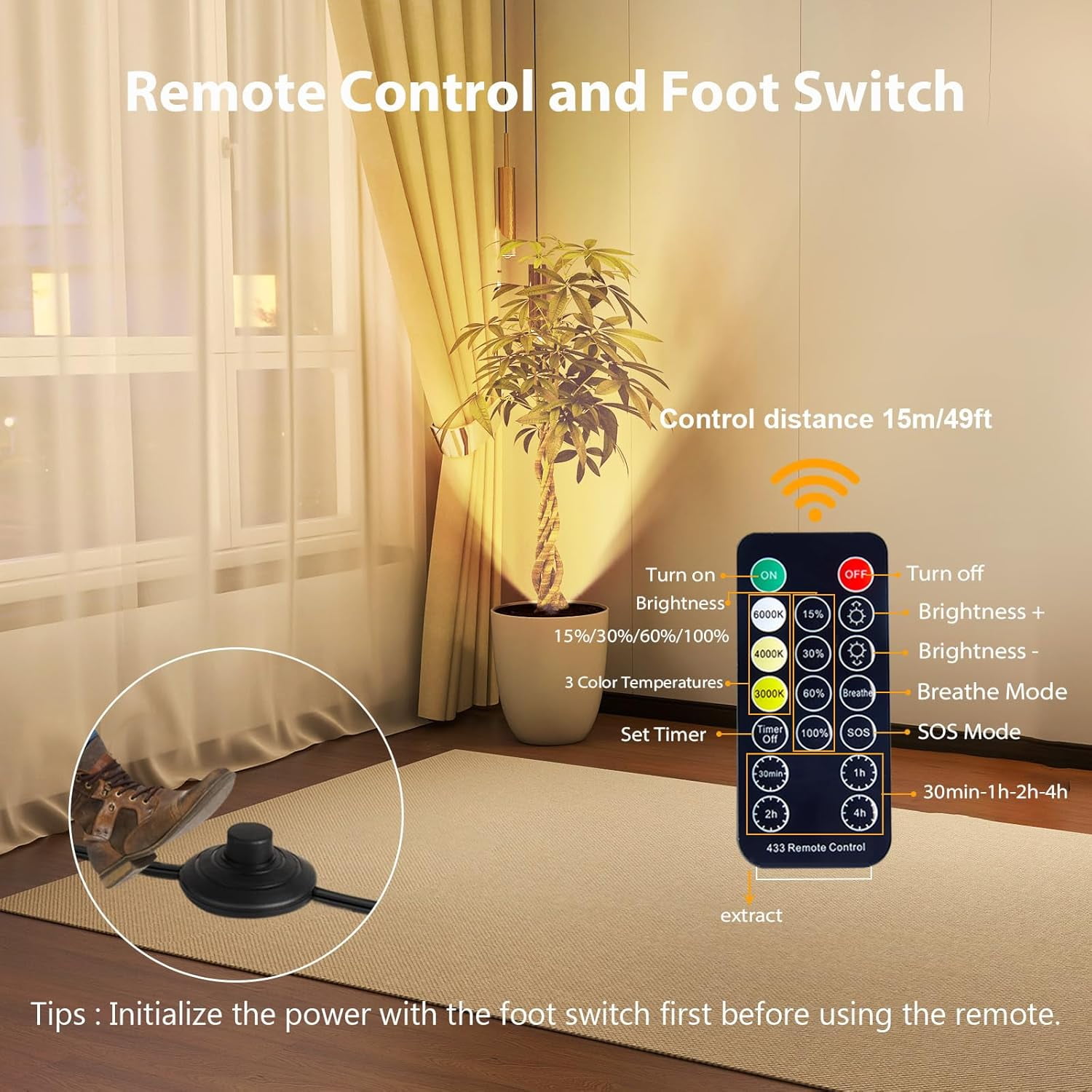 2 Pack Floor Can Lights - 6000K LED Up Lights with Remote and Timer, 3 ...