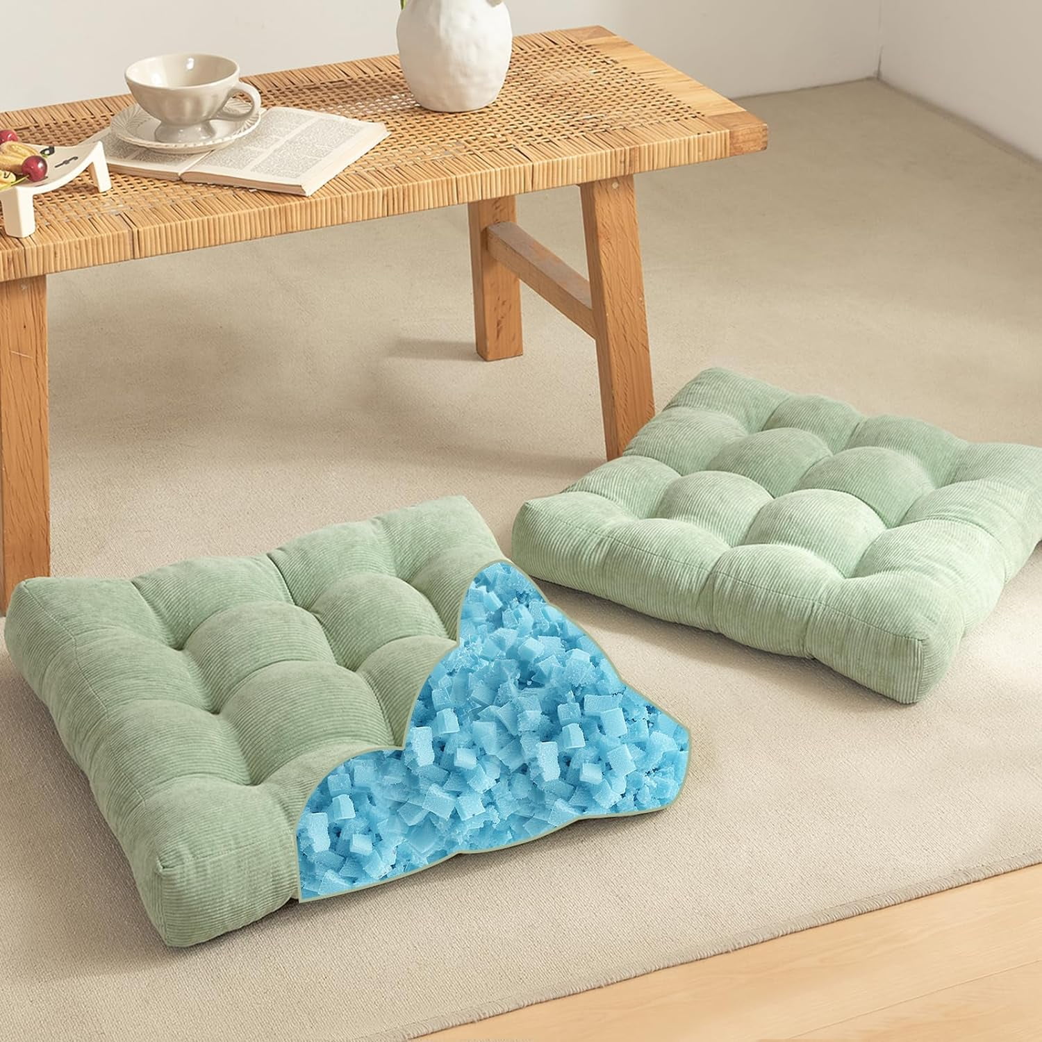 2-Pack of Floor Pillows for Adults, Meditation Cushions for Floor ...