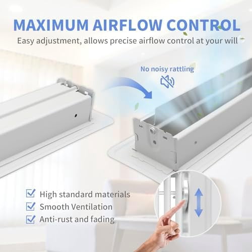 2 Pack Floor Register 2" x 12" Inch Heavy Duty Floor Vents, Metal Heat ...