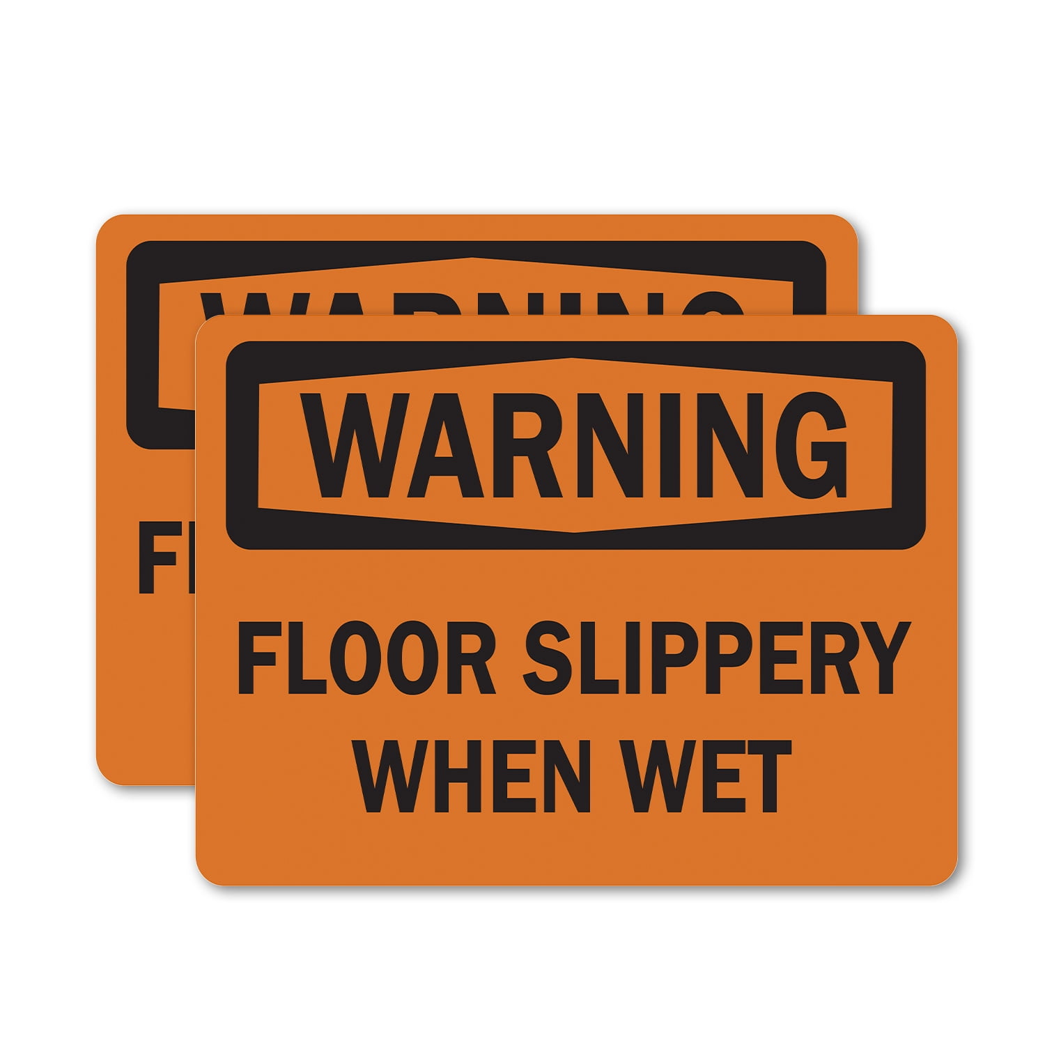 (2 Pack) Floor Slippery When Wet OSHA Warning Sign 18 Inch X 12 Inch ...