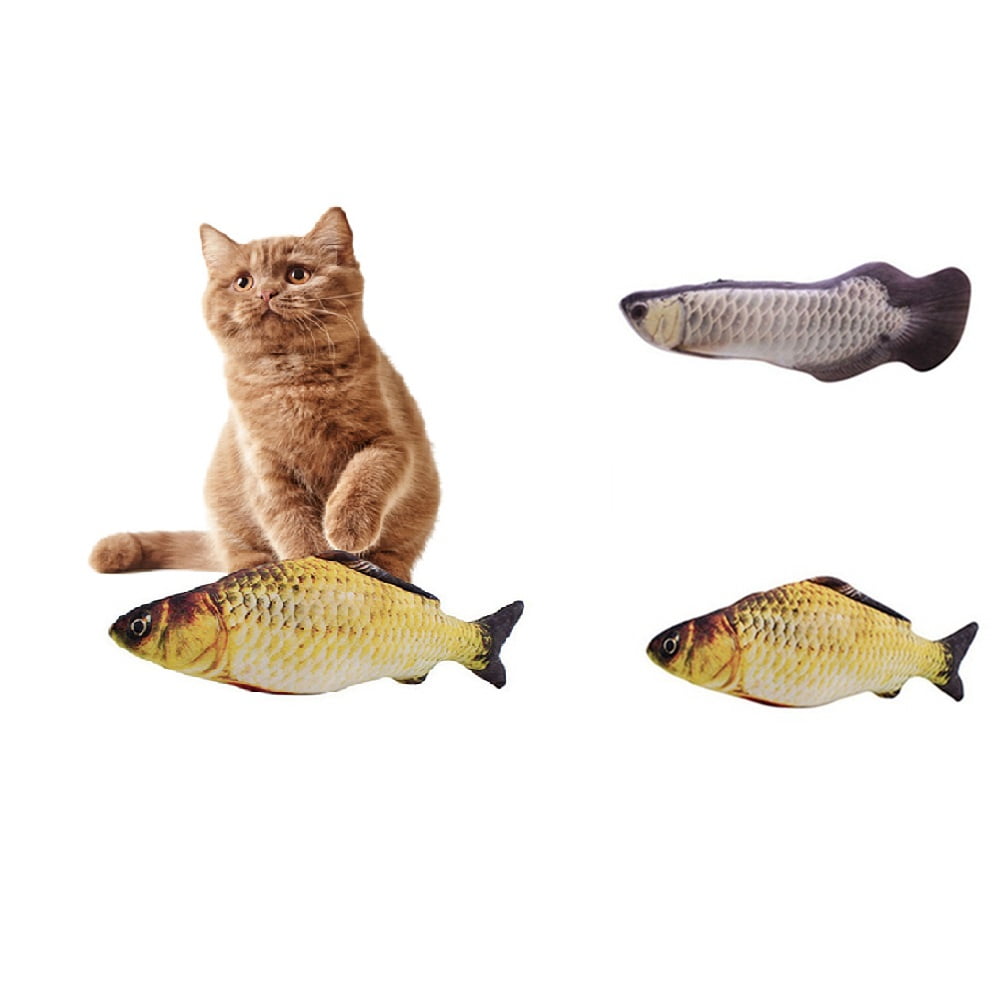 2-Pack Flopping Fish Cat Toy with Catnip, 11.8" Electric Fish Cat Toys ...