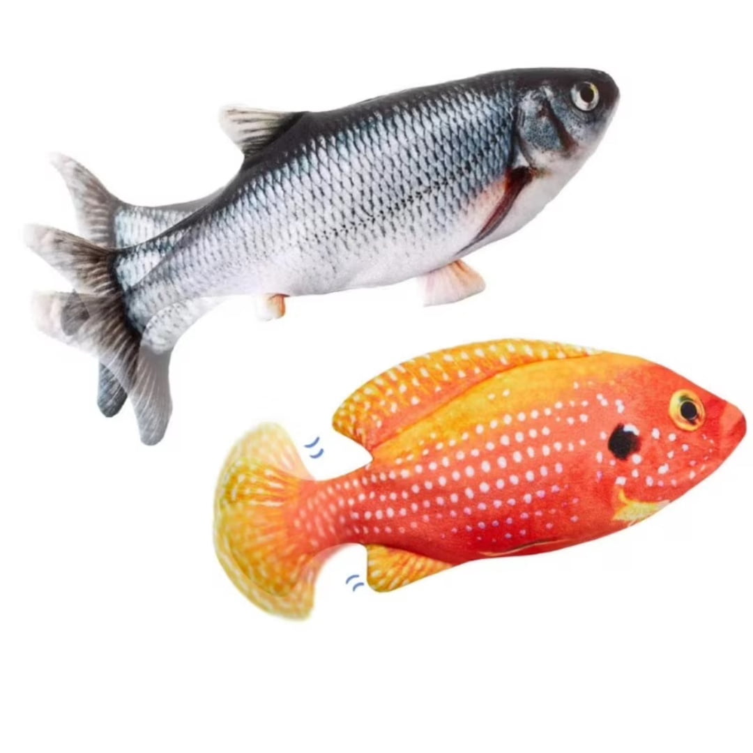 Kanstar Automatic Interactive & Floppy Fish Cat Toy, Silver Fish (2 ...