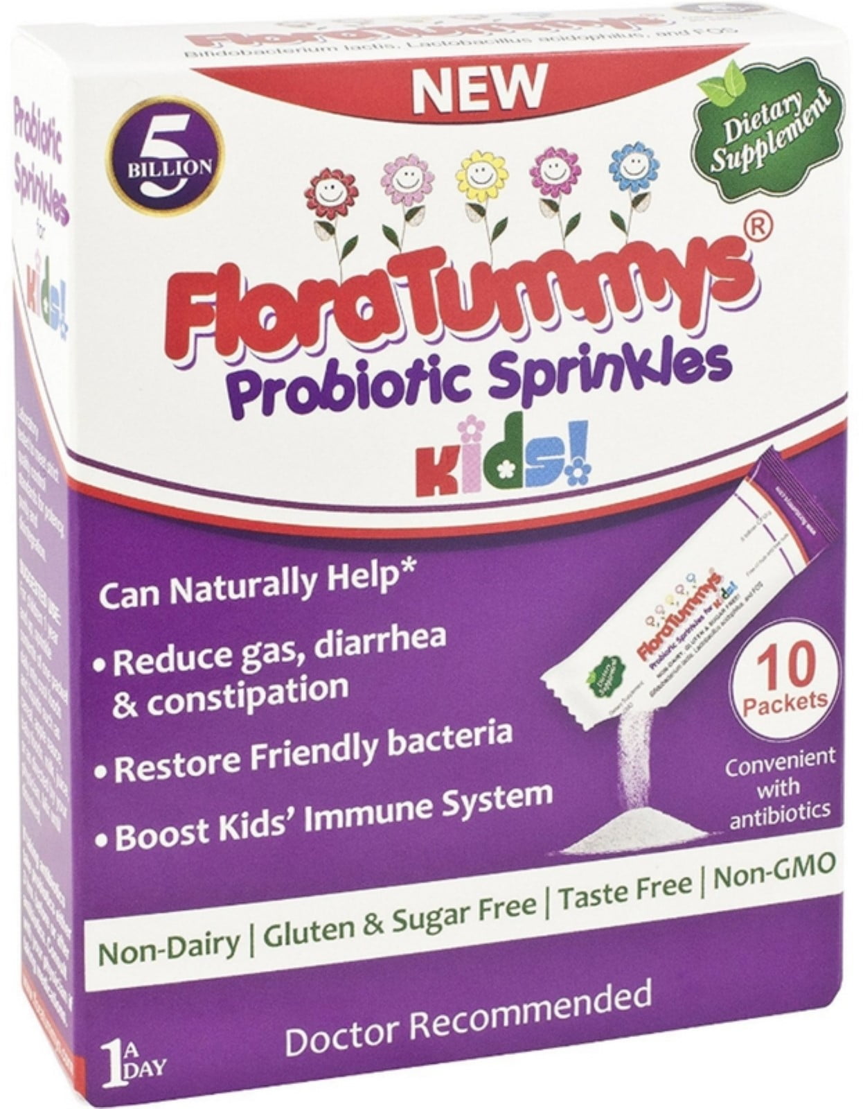 2 Pack - FloraTummys Probiotic Sprinkle Packets for Kids 10 ea ...