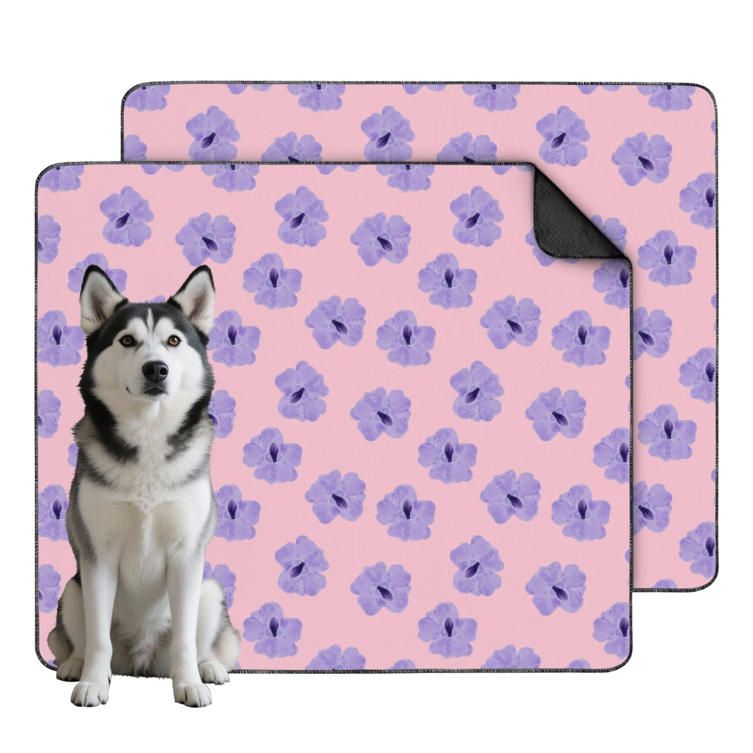 2-Pack Floral Design Dog Training Mats, Washable Reusable Housebreaking ...