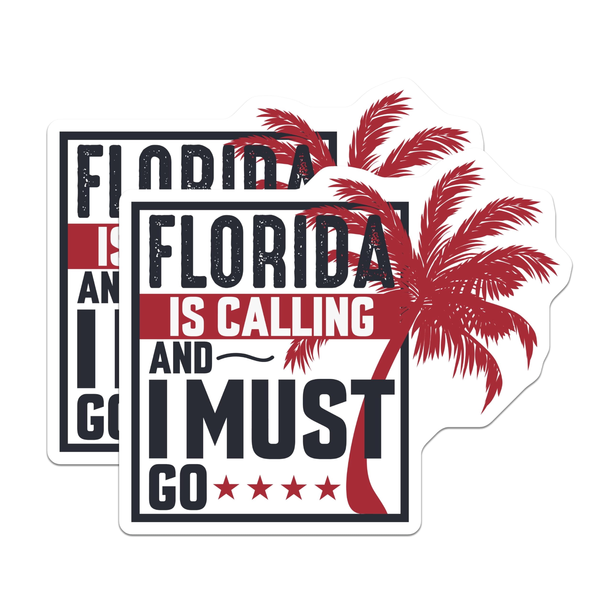 (2 Pack) Florida Stickers - Vacation Decals - Palm Tree Travel Stickers ...