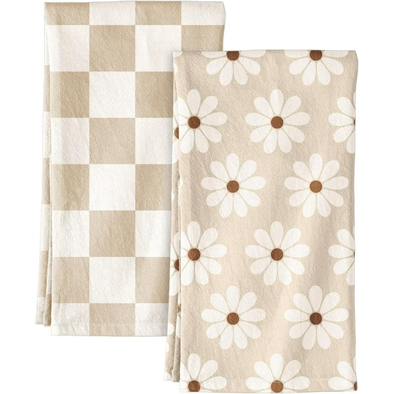 2 Pack Flour Sack Kitchen Towels - 16x26 Inch Cotton Dish Towels with ...