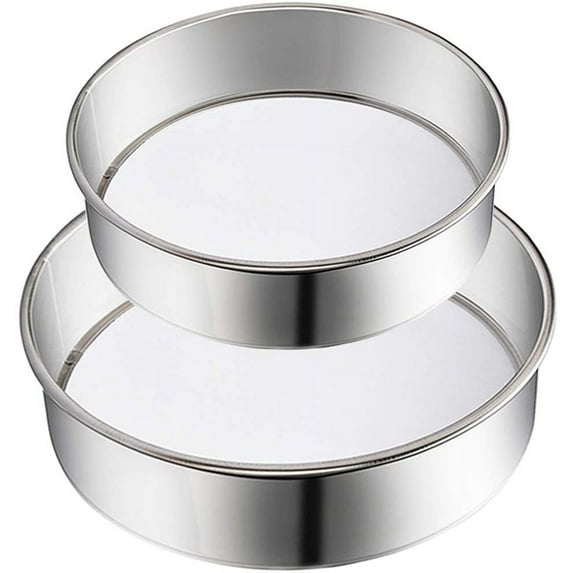 2 Pack Flour Sifter,Stainless Steel Fine Mesh Strainers Flour Sieve,60 ...