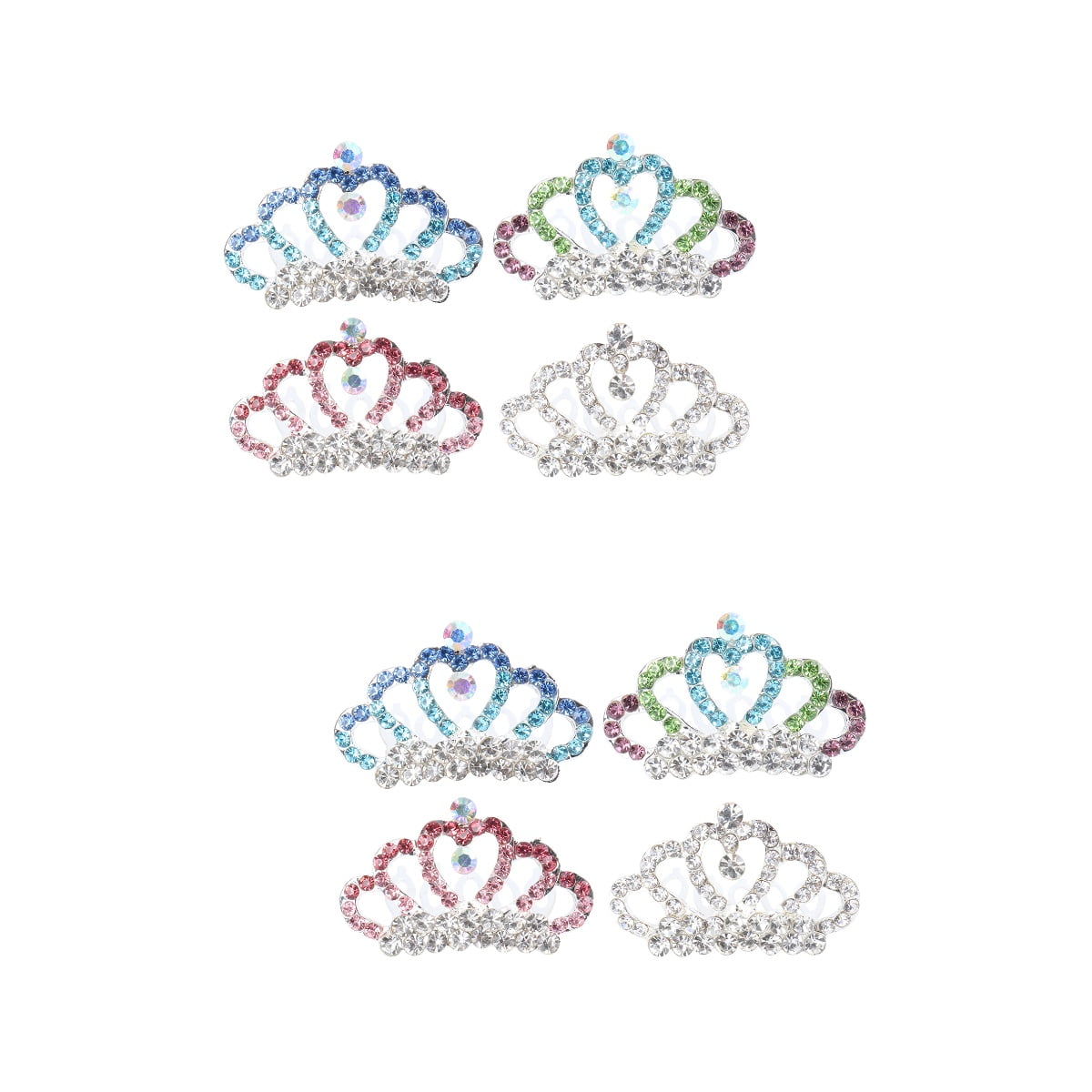 2 Pack Flower Girl Hair Tiara Kids Crowns Crown Comb Bride 4.00X3.80X2 ...